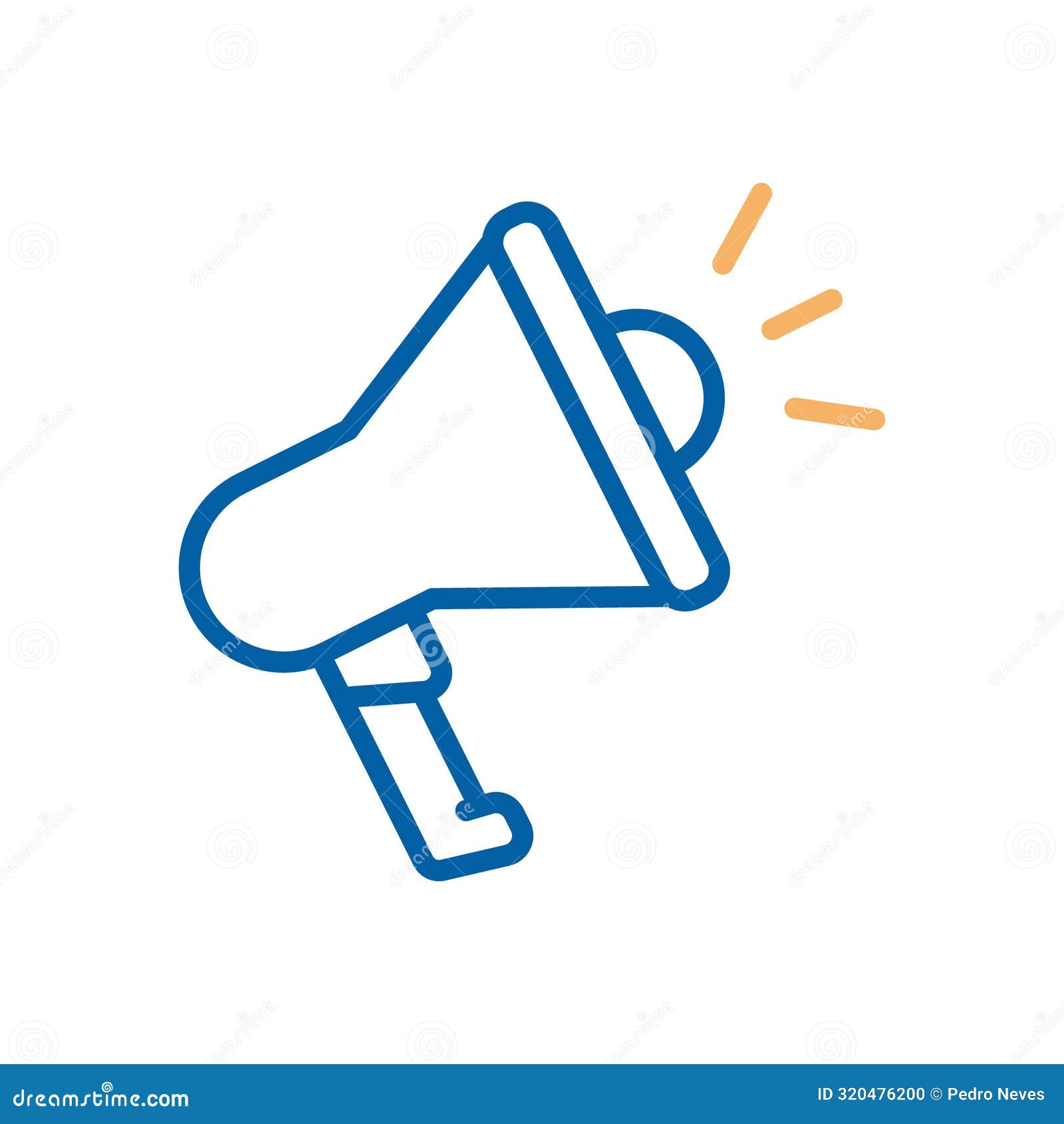 Vector Linear Stroke Thin Line Icon of a Megaphone Representing ...