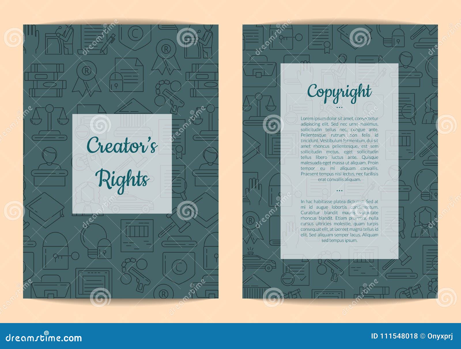 Vector Linear Style Copyright Elements Card | CartoonDealer.com #111548018