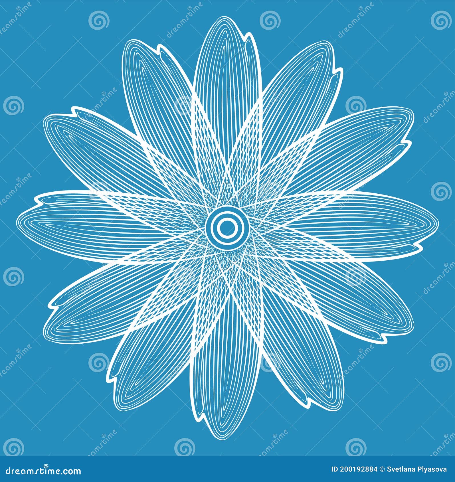 Vector Linear Stylized White Flower Stock Vector - Illustration of ...