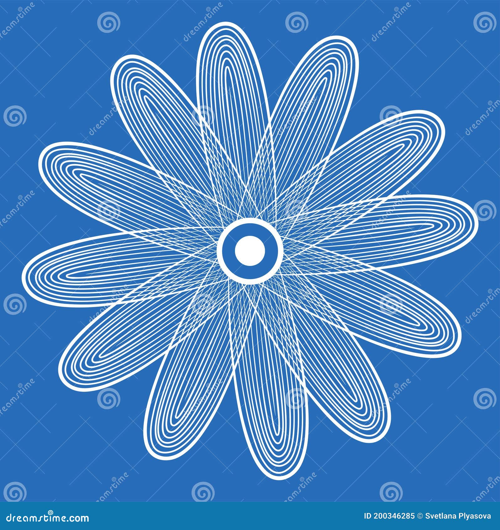 Vector Linear Stylized White Flower Stock Vector - Illustration of line ...
