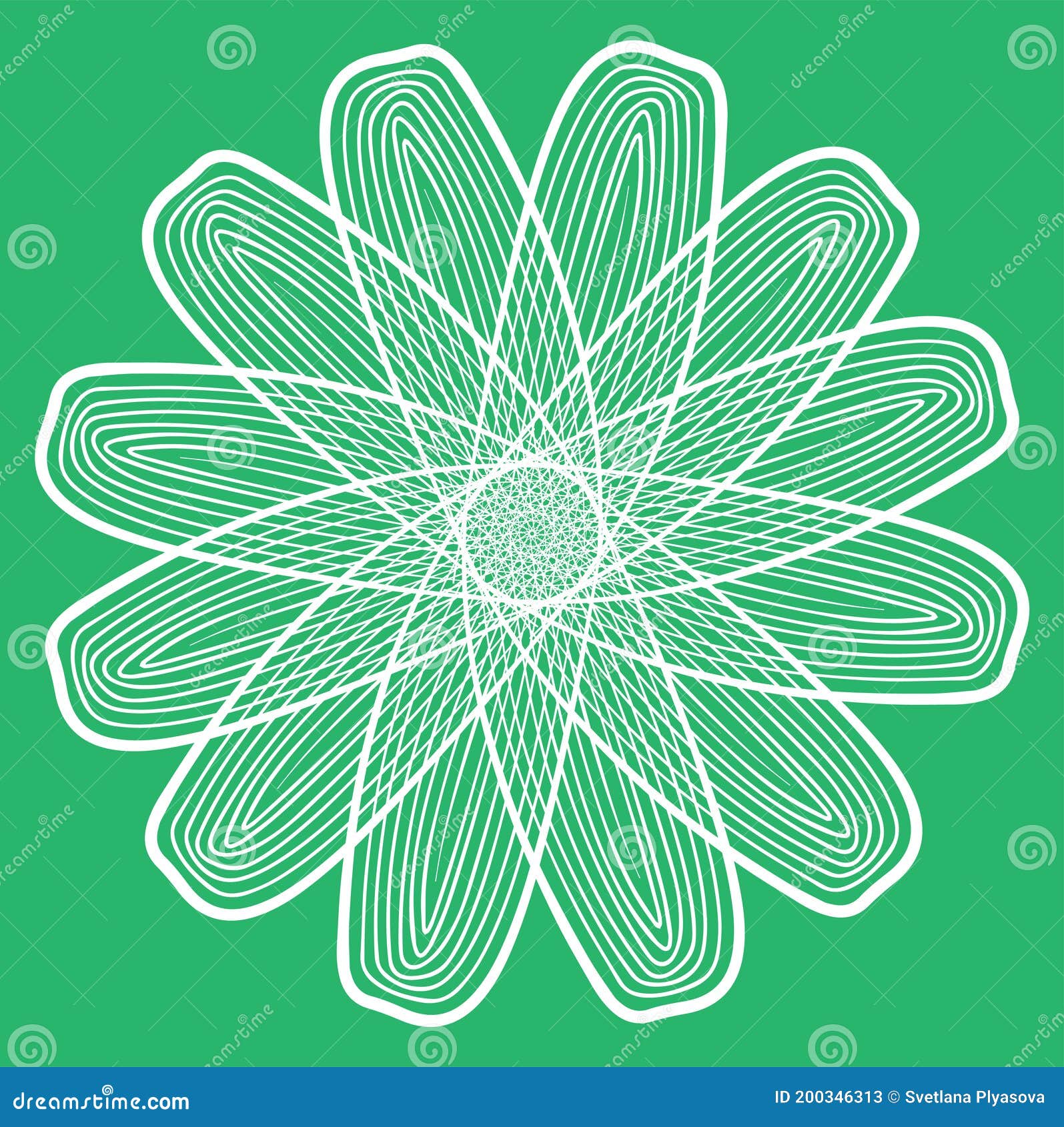 Vector Linear Stylized White Flower Stock Vector - Illustration of ...