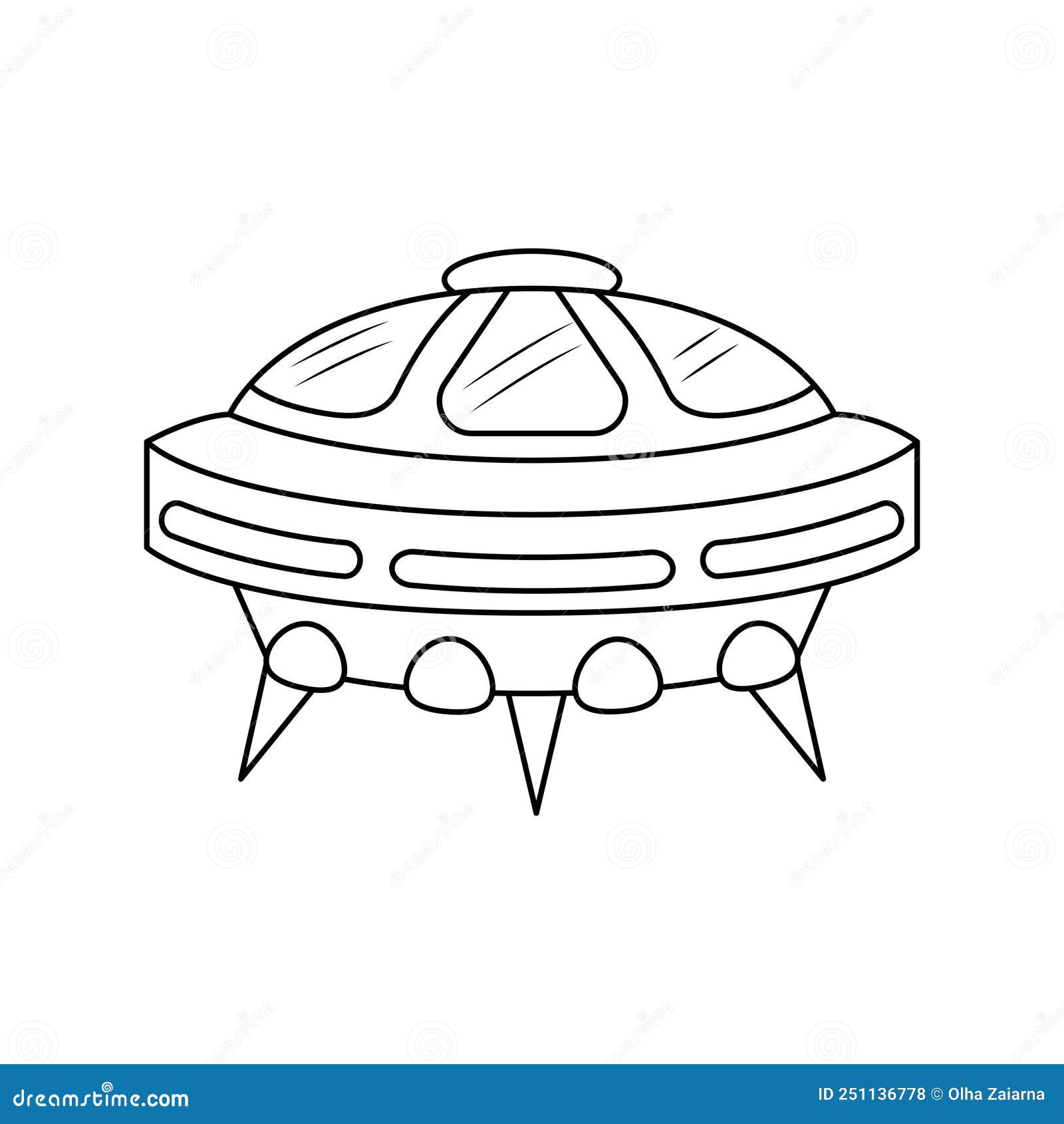 Vector Linear UFO Icon on White Background. Isolated Outline Spaceship ... Vector Linear UFO Icon on White Background. Isolated Outline Spaceship ...