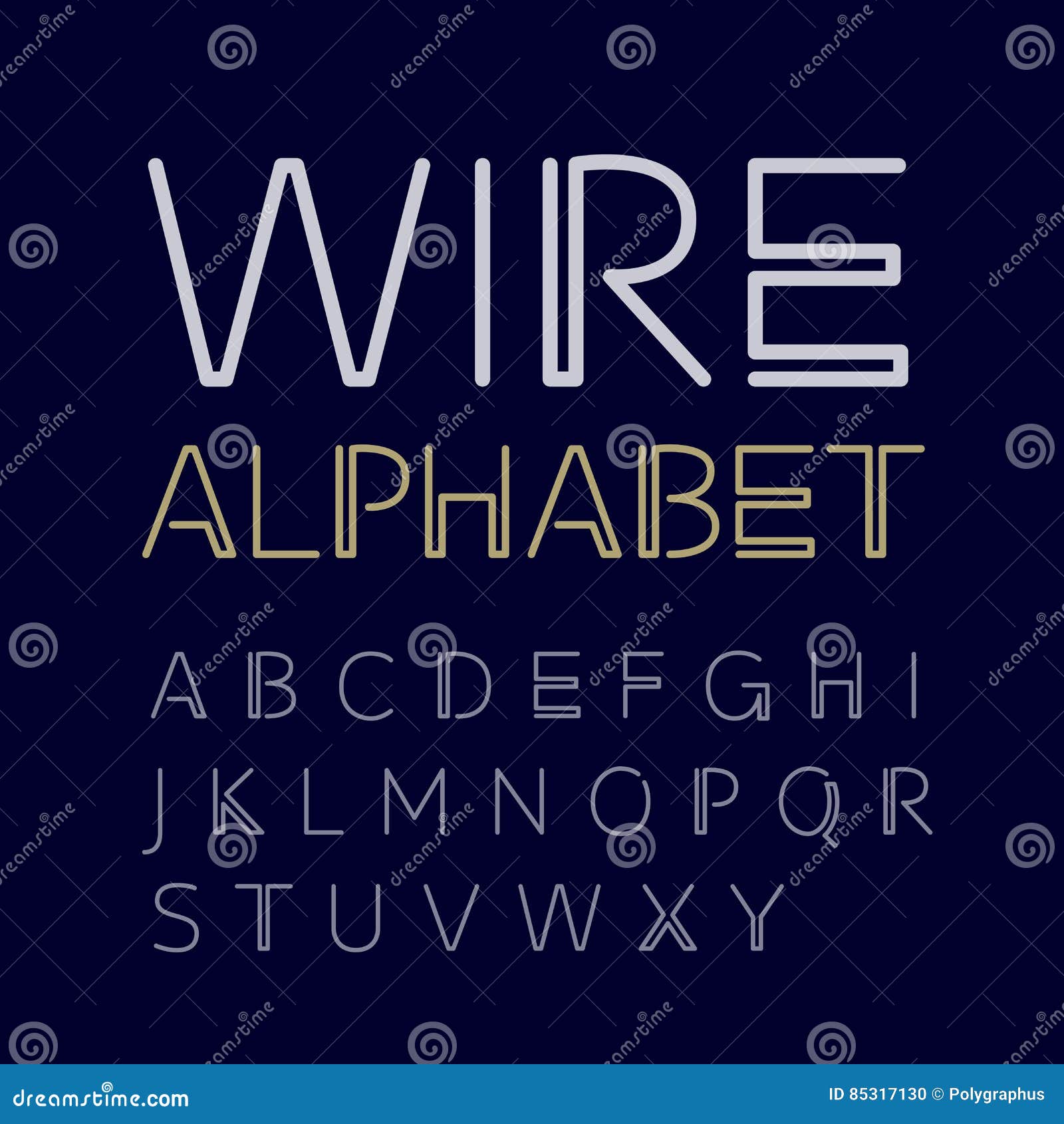 Vector Linear Uppercase Alphabet Stock Vector - Illustration of element ...