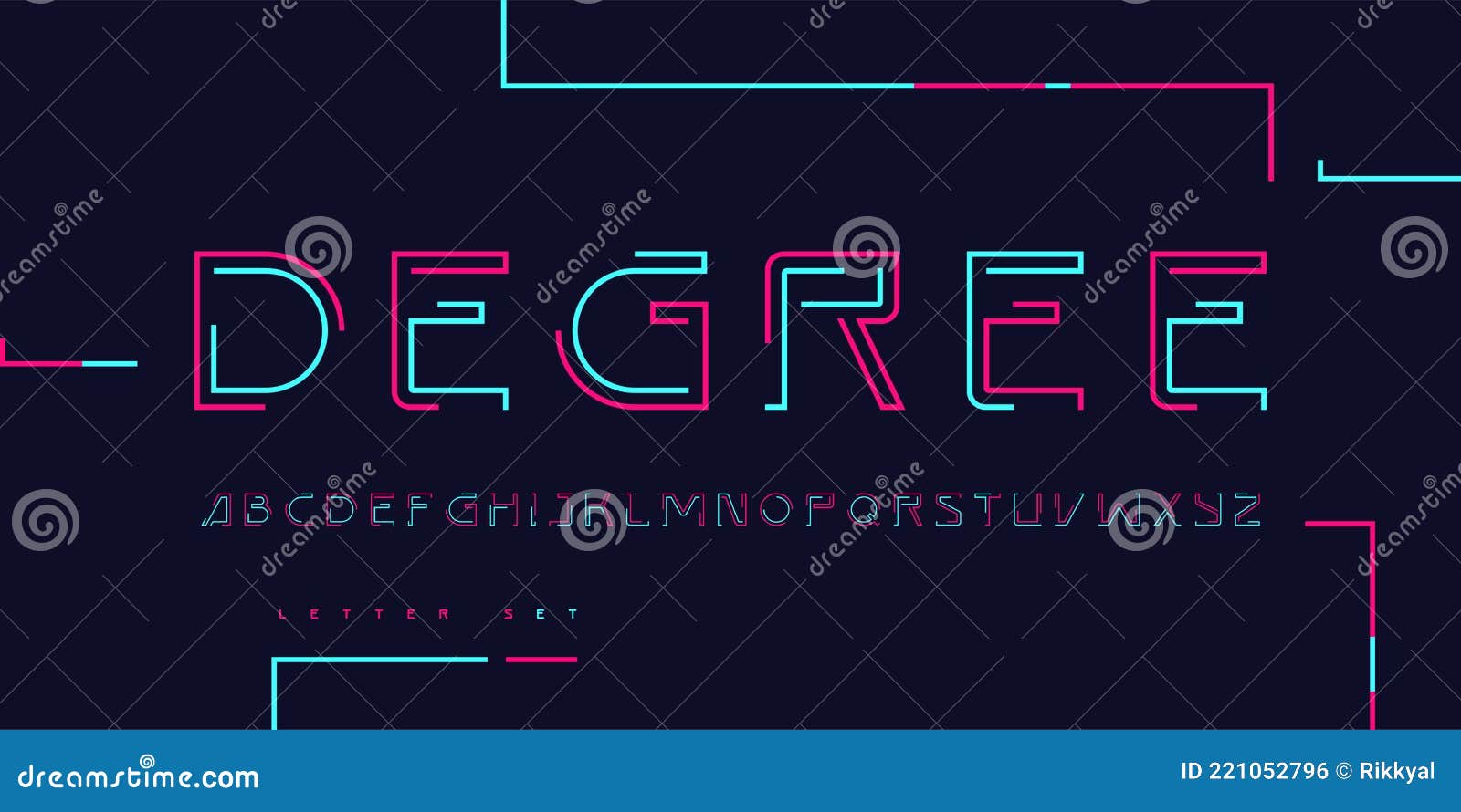 Vector Linear Uppercase Letter Set, Alphabet, Font, Typography ...