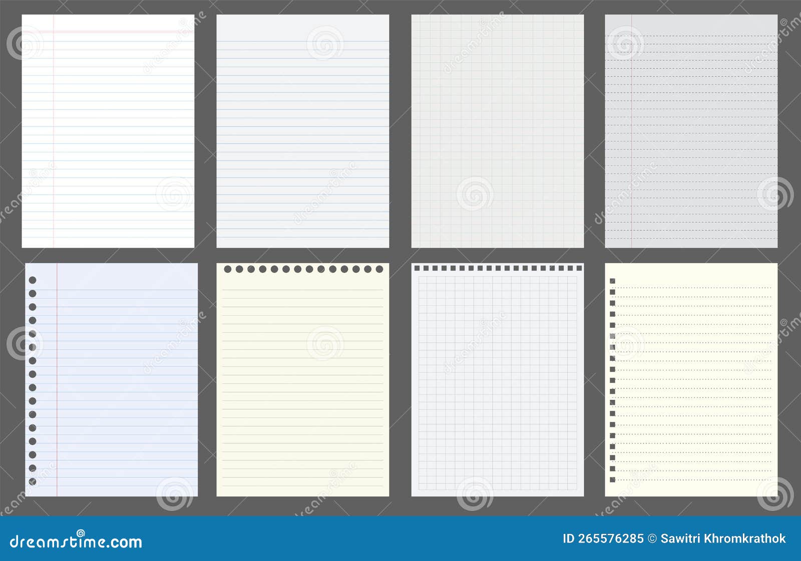 Vector Lined Paper Background Texture. In A4 Size For Design ...