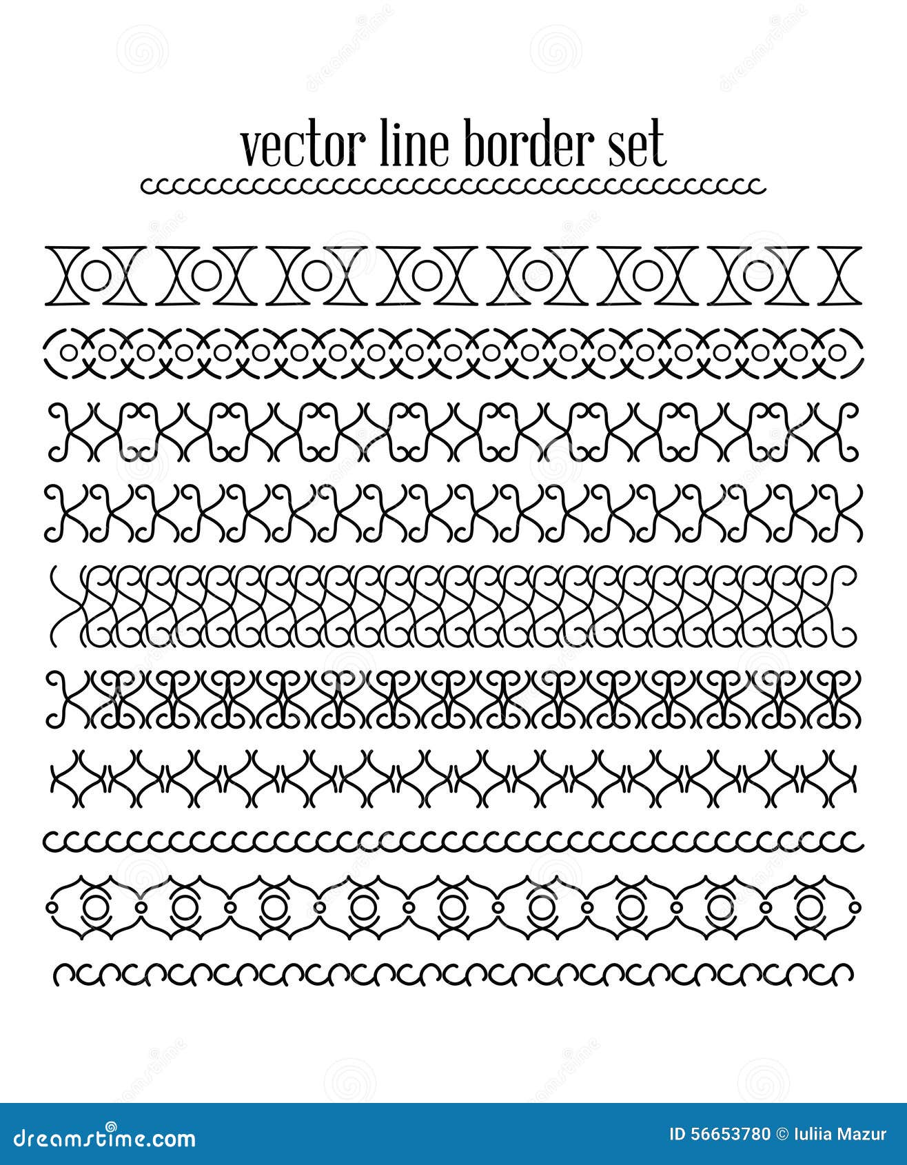 Vector Lines, Border Divides Set Stock Vector - Illustration of border ...