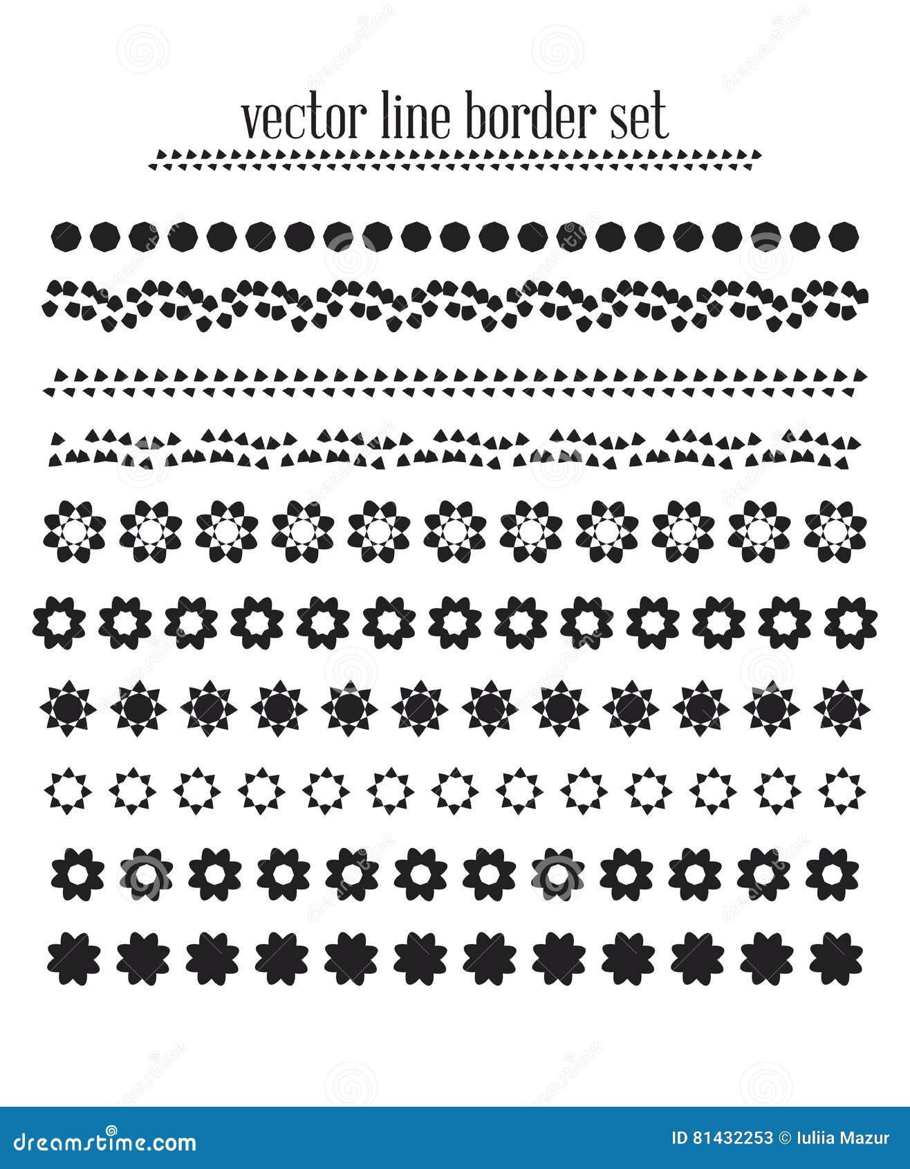 Vector Lines, Border Divides Set Stock Vector - Illustration of ...