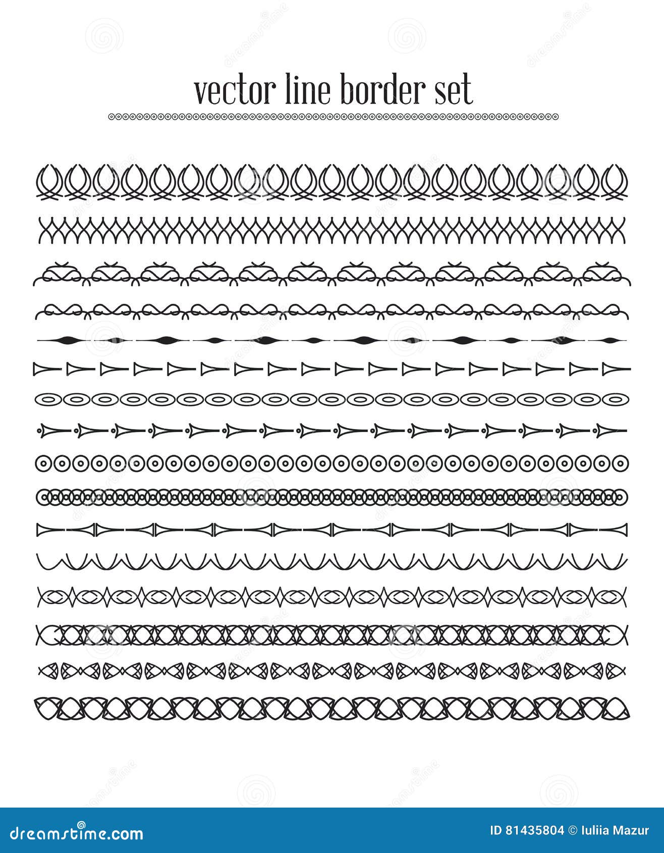 Vector Lines, Border Divides Set Stock Vector - Illustration of ...
