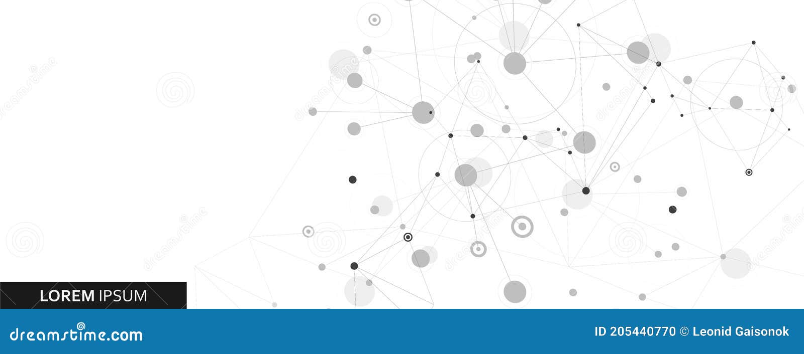 Vector Lines, Circle, Dots Connect in Abstract Style. Circle Shape ...