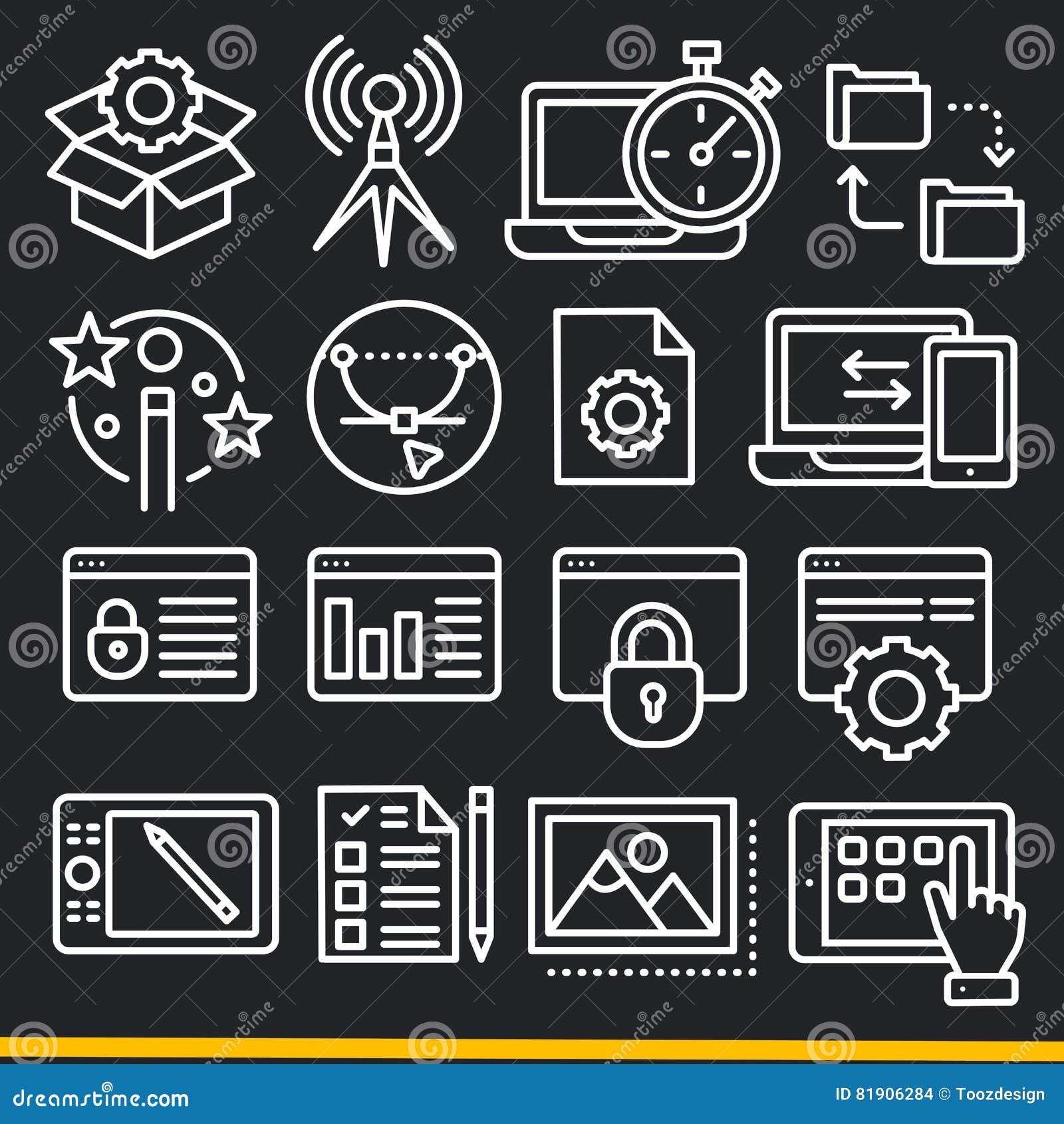 Vector Lines Icons Pack Collection Stock Vector - Illustration of ...