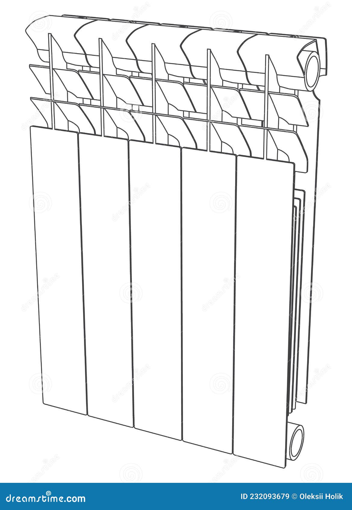 Vector Link Section Heating Radiator Made of 5 Sections Stock Vector ...