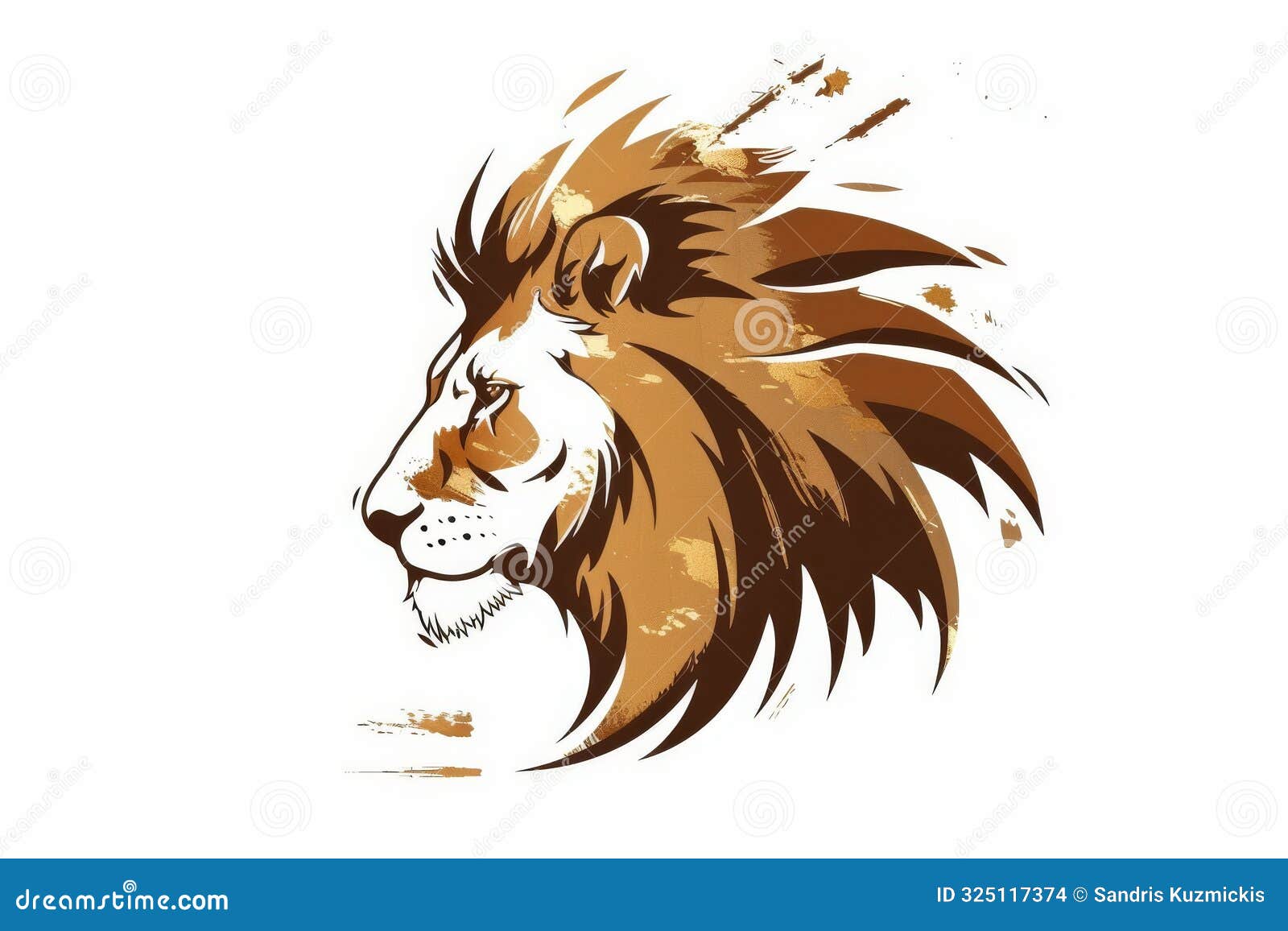 Vector Lion Head Logo Design. Generative AI. Stock Illustration ...