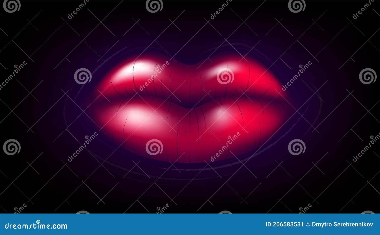 Vector Lips in Gradient Style Stock Illustration - Illustration of ...
