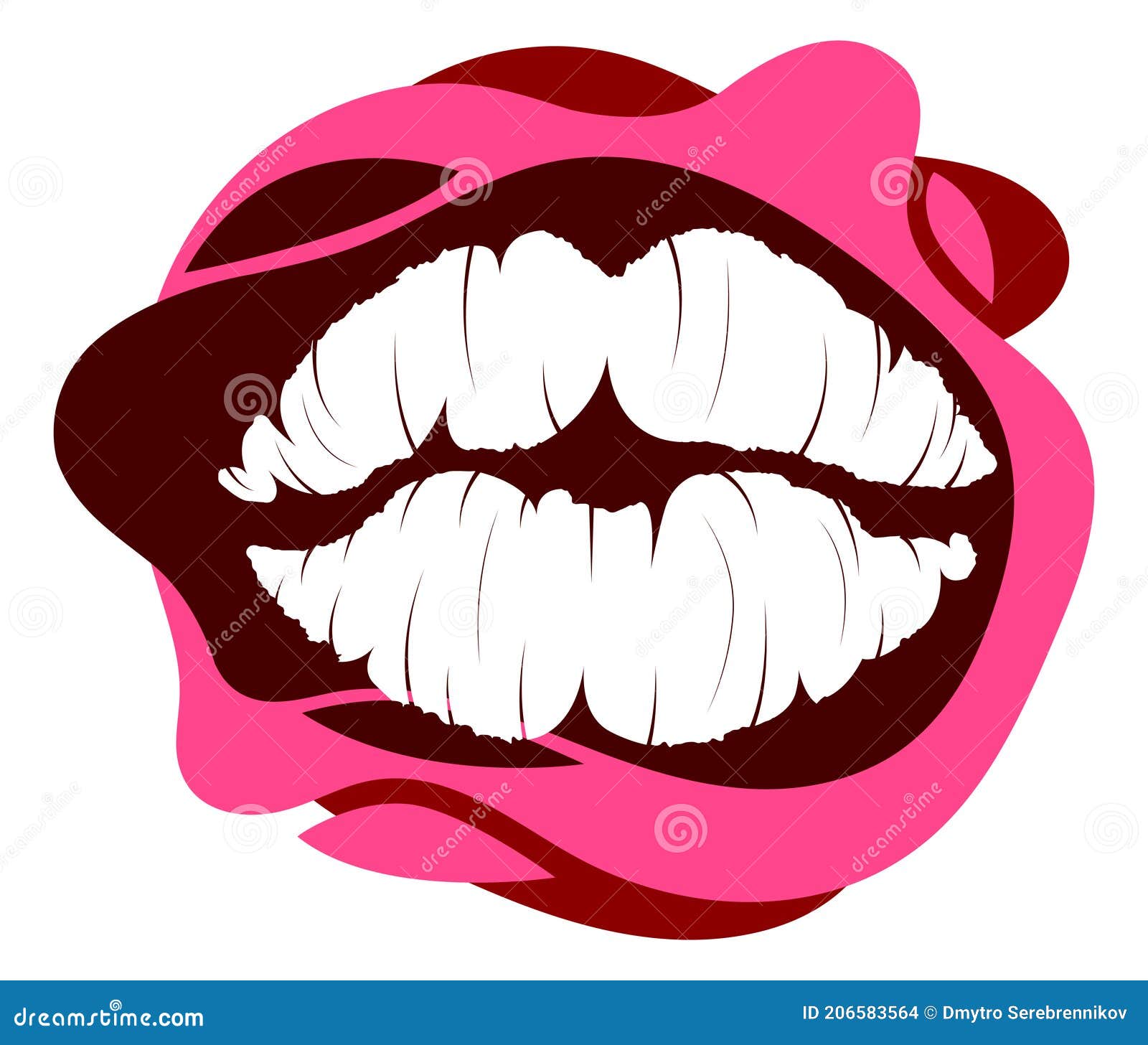 Vector Lips in Graphic Style Stock Illustration - Illustration of ...