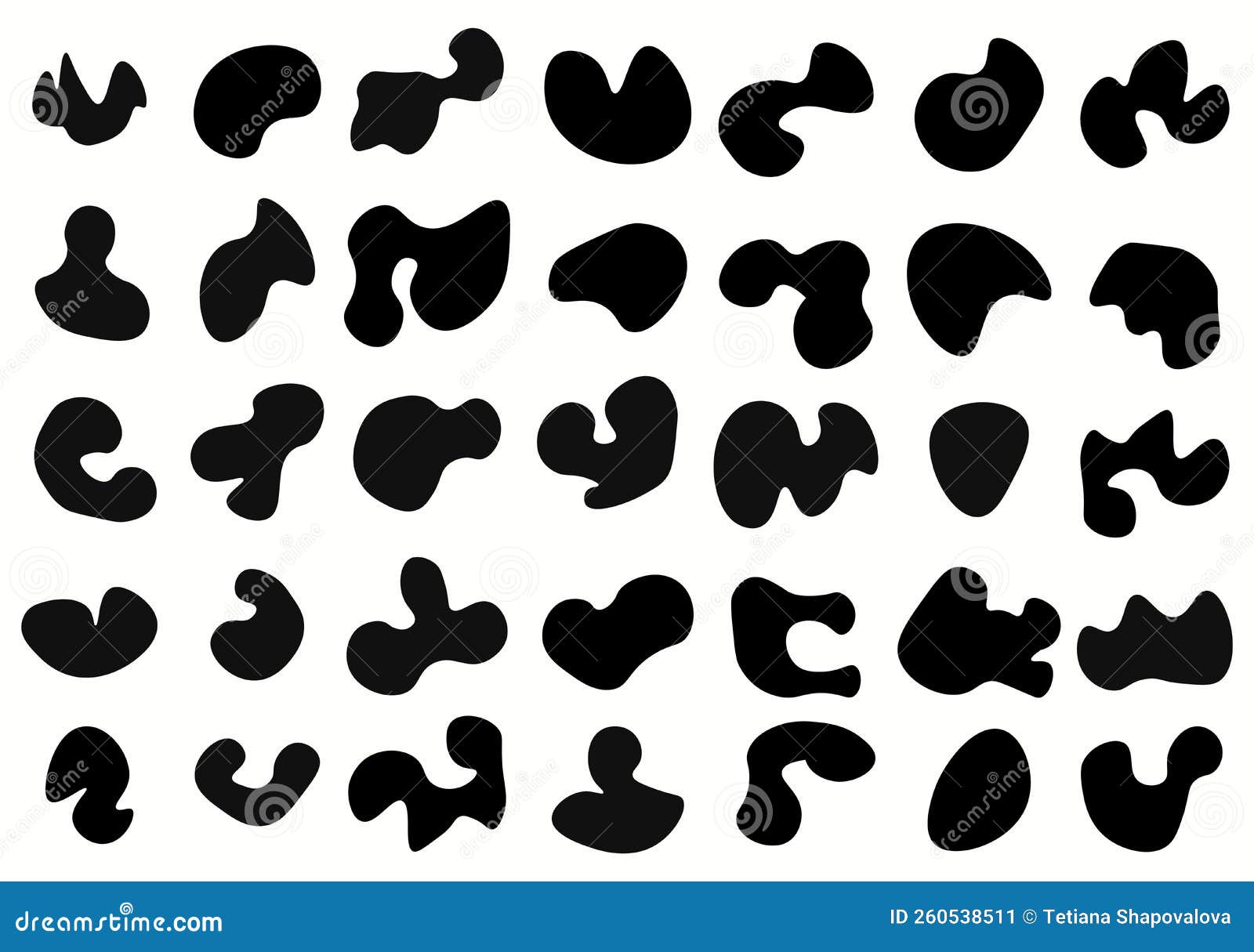 Vector Liquid Shadows Random Shapes. Black Cube Drops Simple Shapes ...