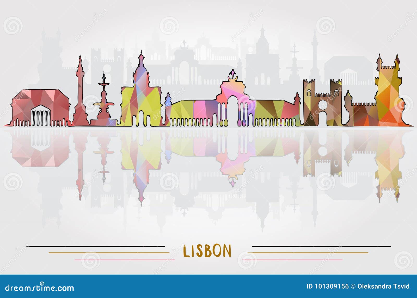 Vector Lisbon City Background Stock Vector - Illustration of banner ...