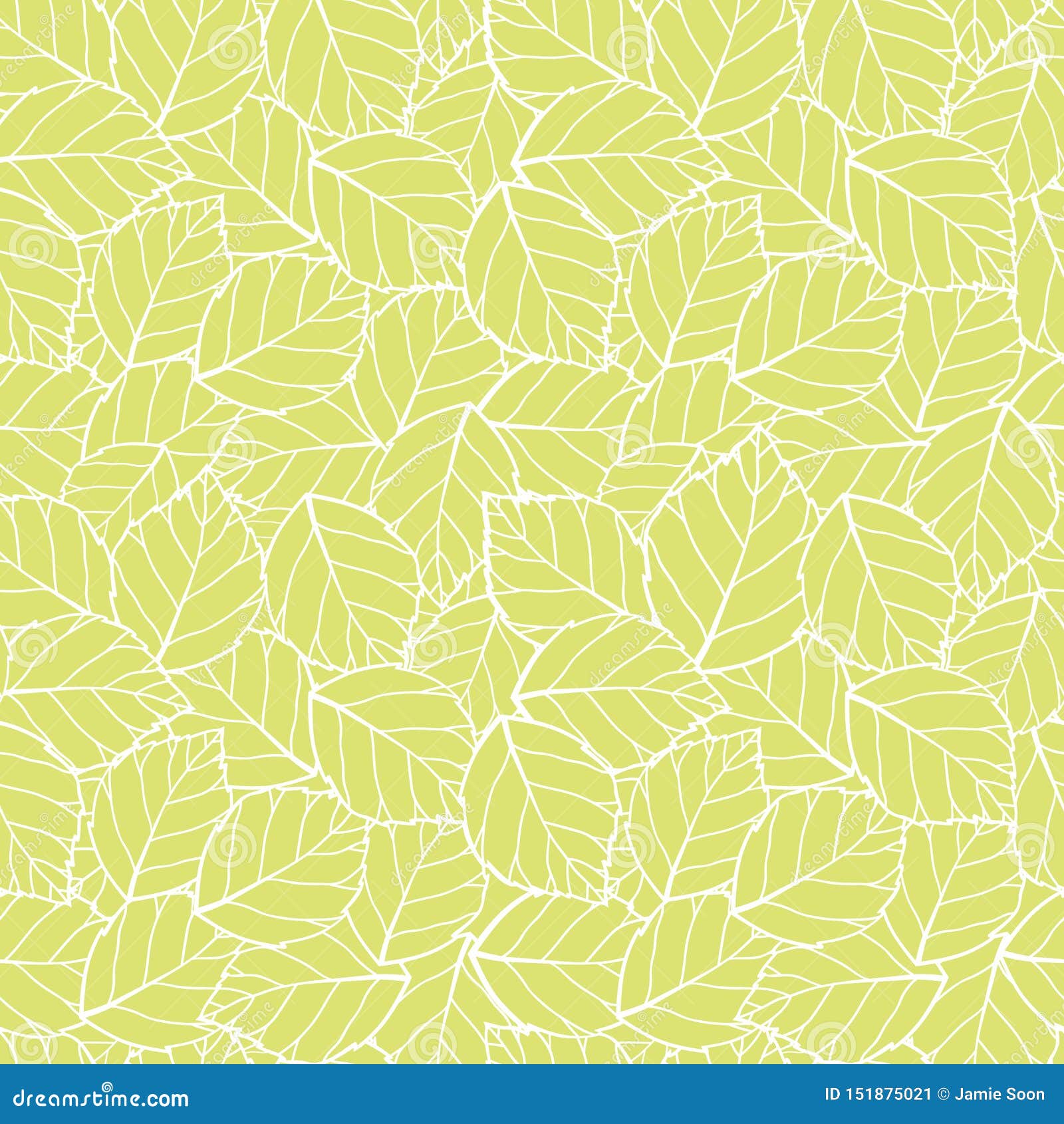 Vector Lite Green Leaves Seamless Pattern Background. Perfect for ...