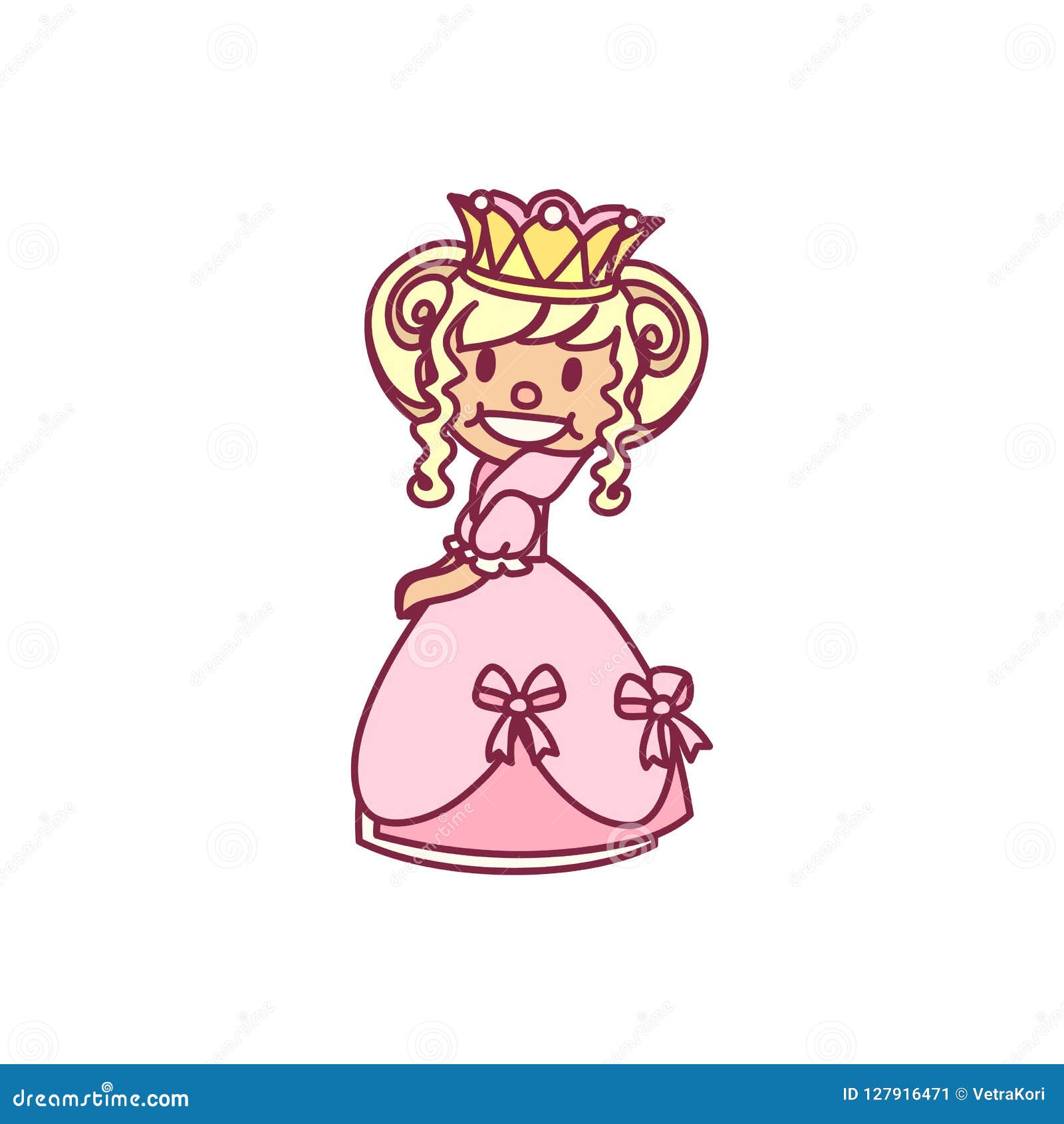 Vector Little Princess, Queen Stock Vector - Illustration of doodle ...