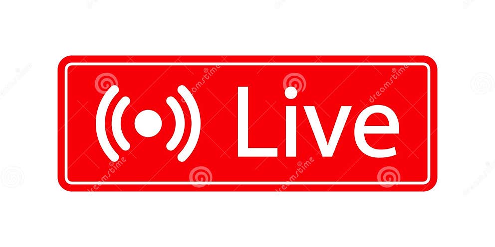 Vector Live Streaming Button. Live Streaming Sign Stock Illustration ...