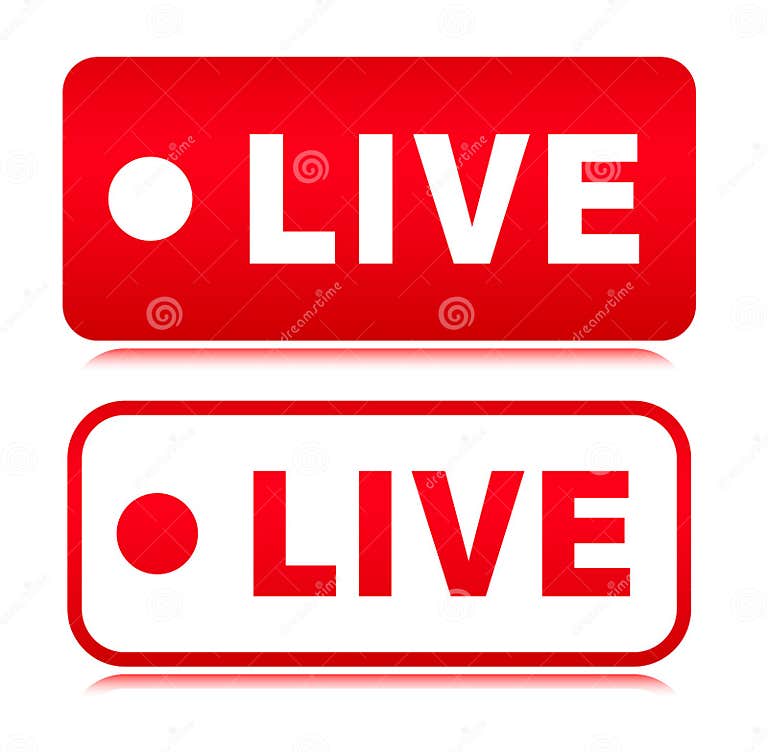 Vector Live Symbol Icon Design Stock Vector - Illustration of broadcast ...