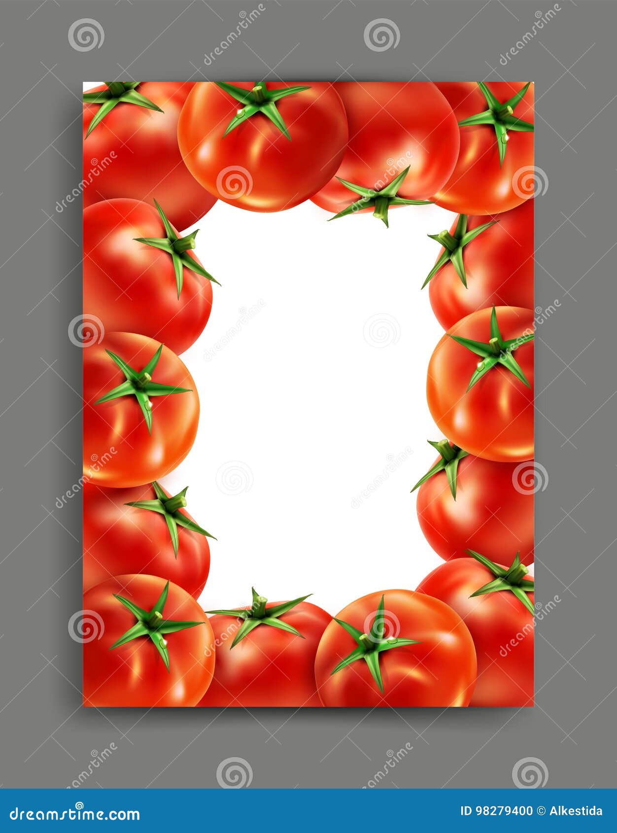 Vector Lliustration with Realistic Tomatoes with Frame Stock Vector ...