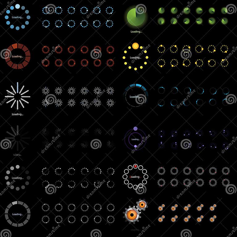Vector Loader Progress Bar stock illustration. Illustration of flash ...