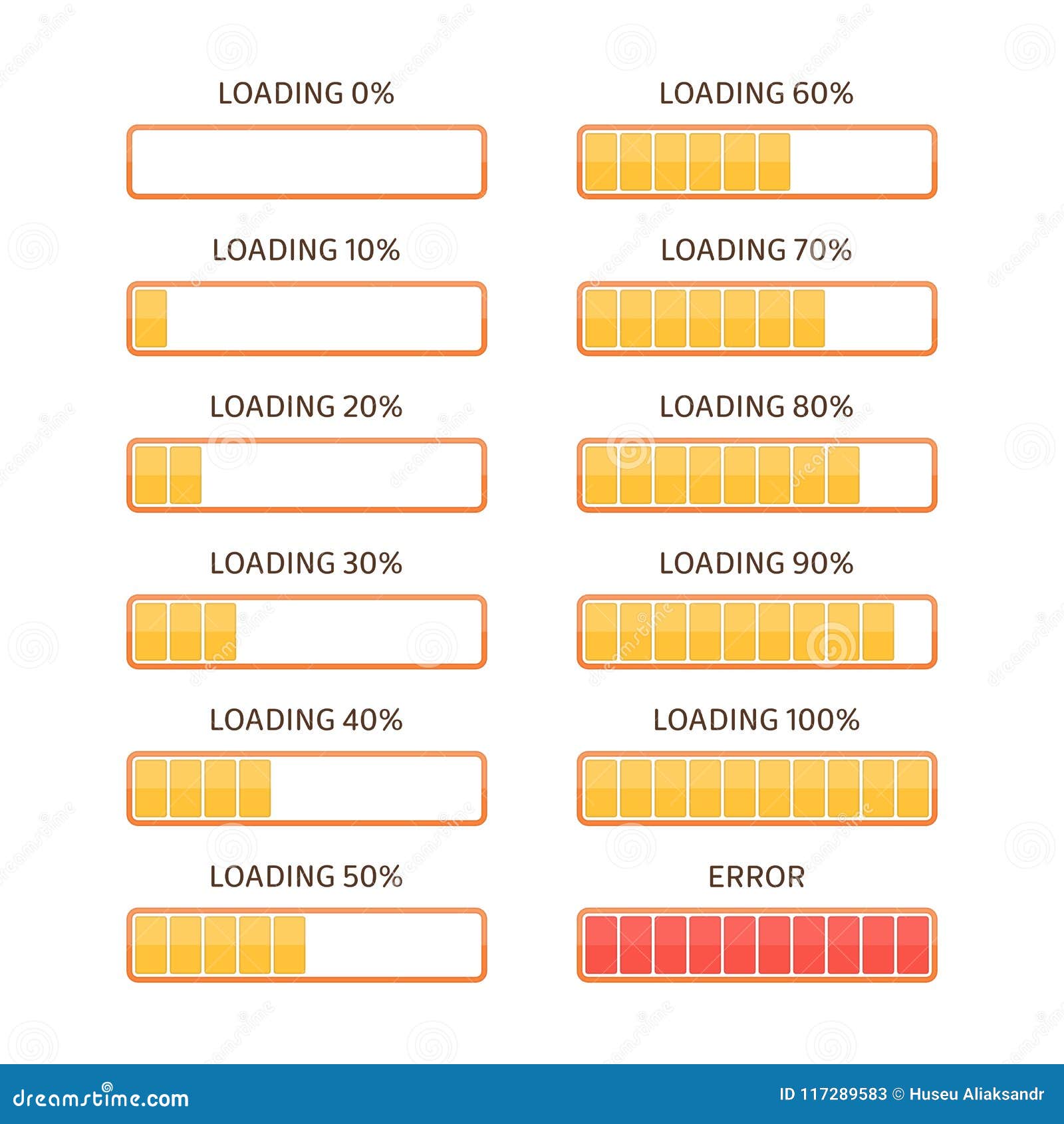 Vector loading bar. stock vector. Illustration of download - 117289583