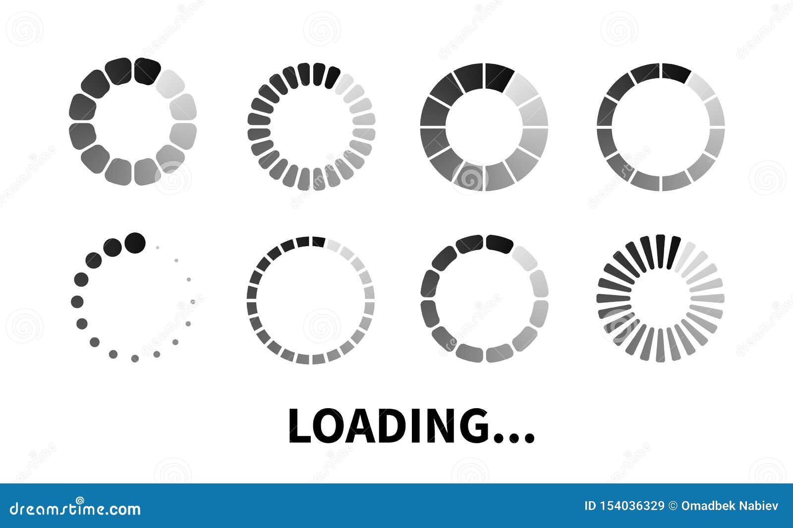 Set loading icon. stock vector. Illustration of loader - 154036329