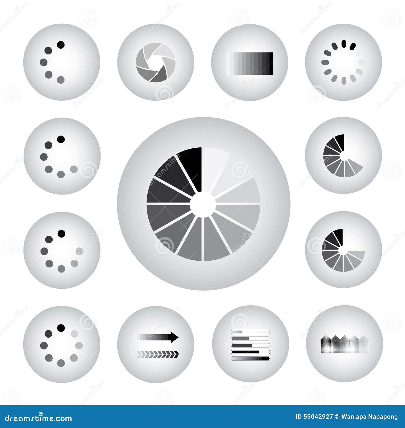 Vector loading icon set stock vector. Illustration of graphic - 59042927