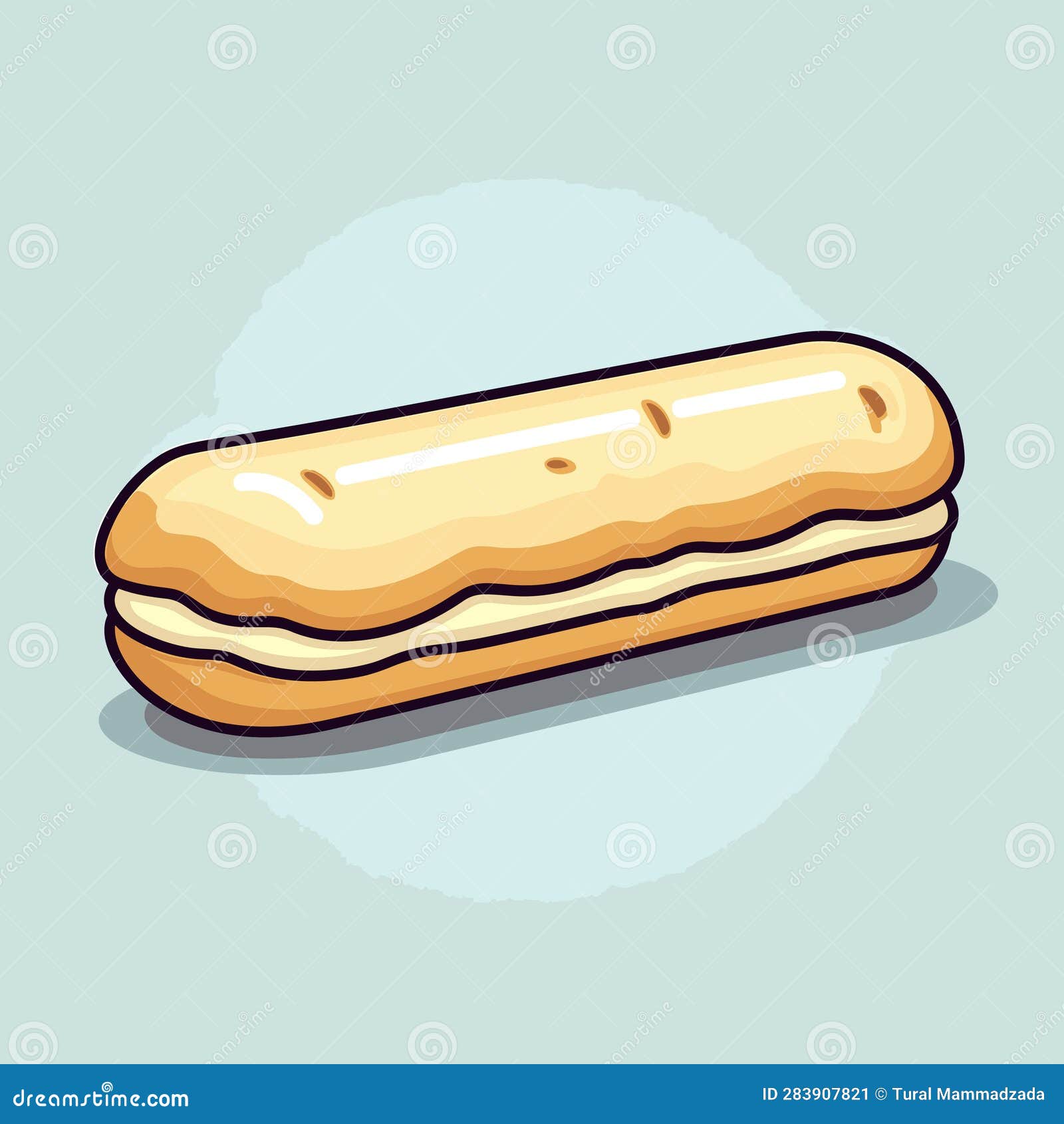Vector of a Loaf of Bread on a Blue Background Stock Illustration ...
