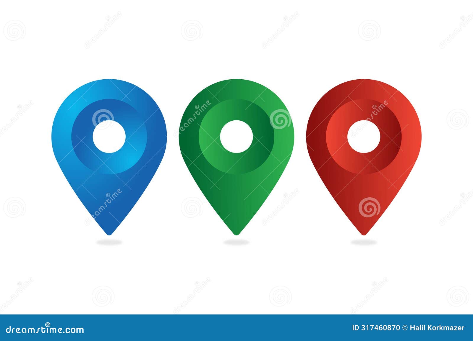 Colorful Map Pointer Icon Isolated on White Background. Vector Illustration Stock Vector ...