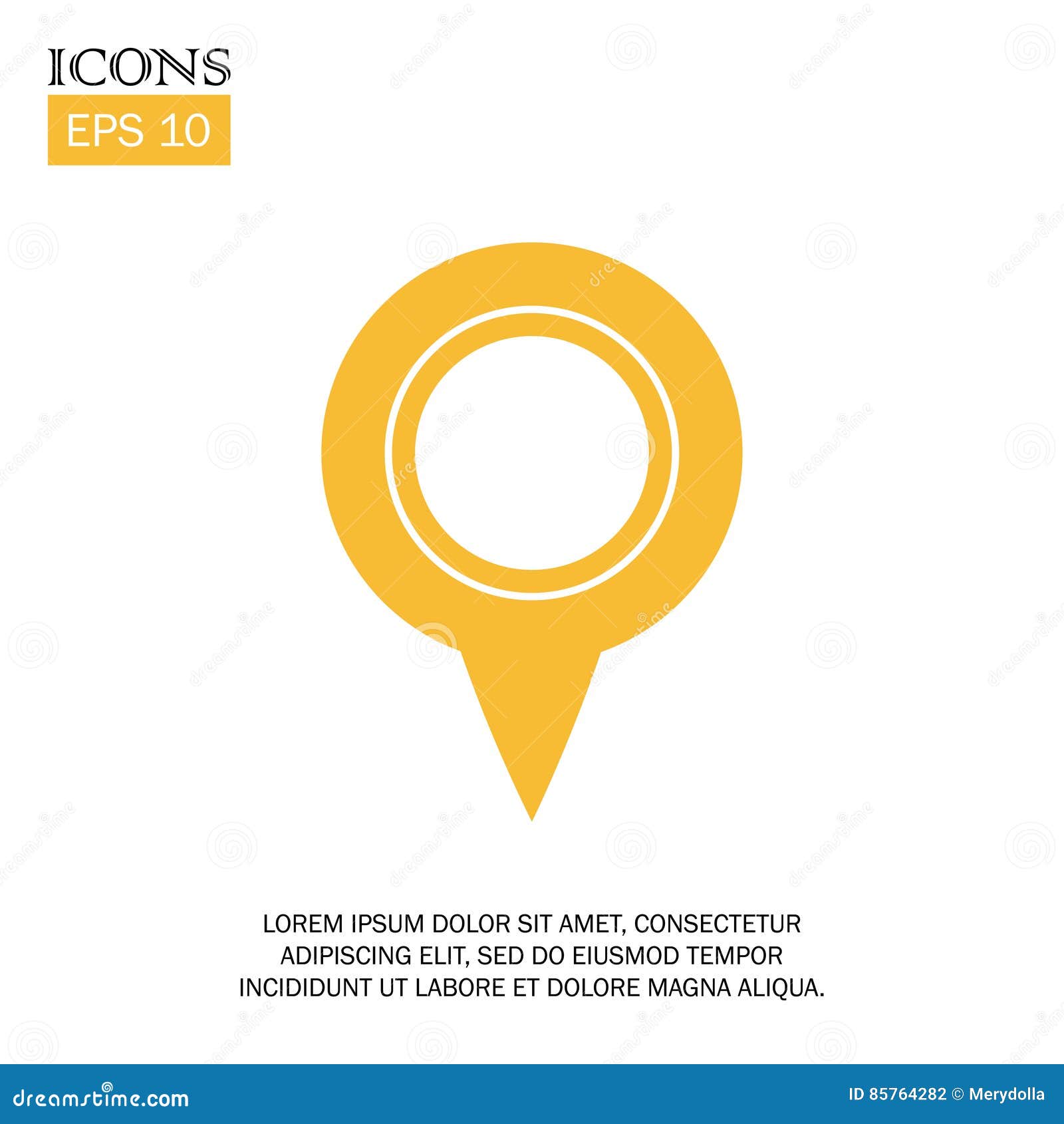 Vector Location Point Flat Design Icon Stock Vector - Illustration of ...