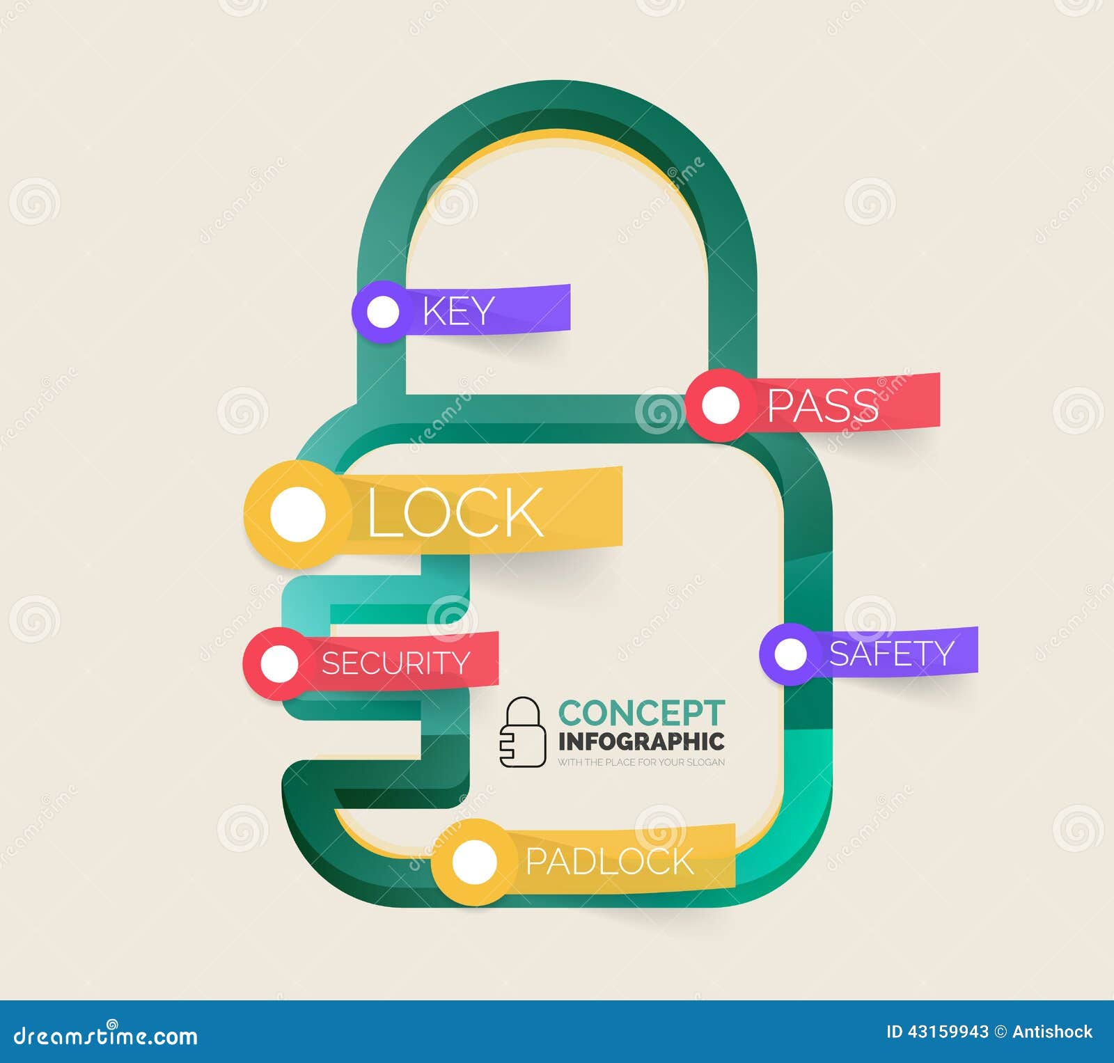 Vector Lock Concept. Flat Illustration Of Security Padlock. Open Lock ...