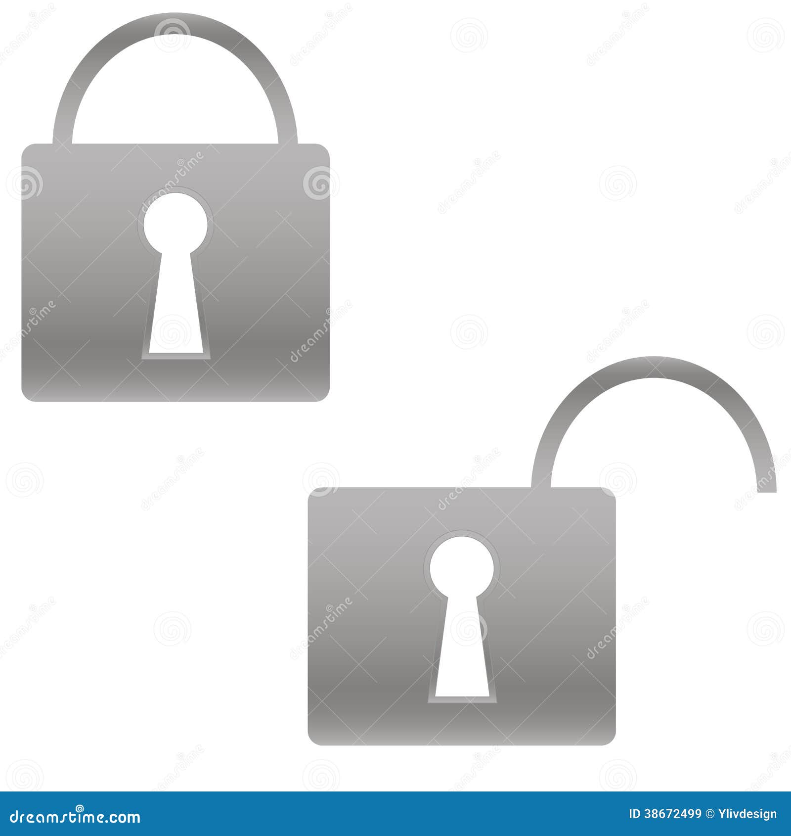 Vector Lock Icon Set stock vector. Illustration of code - 38672499