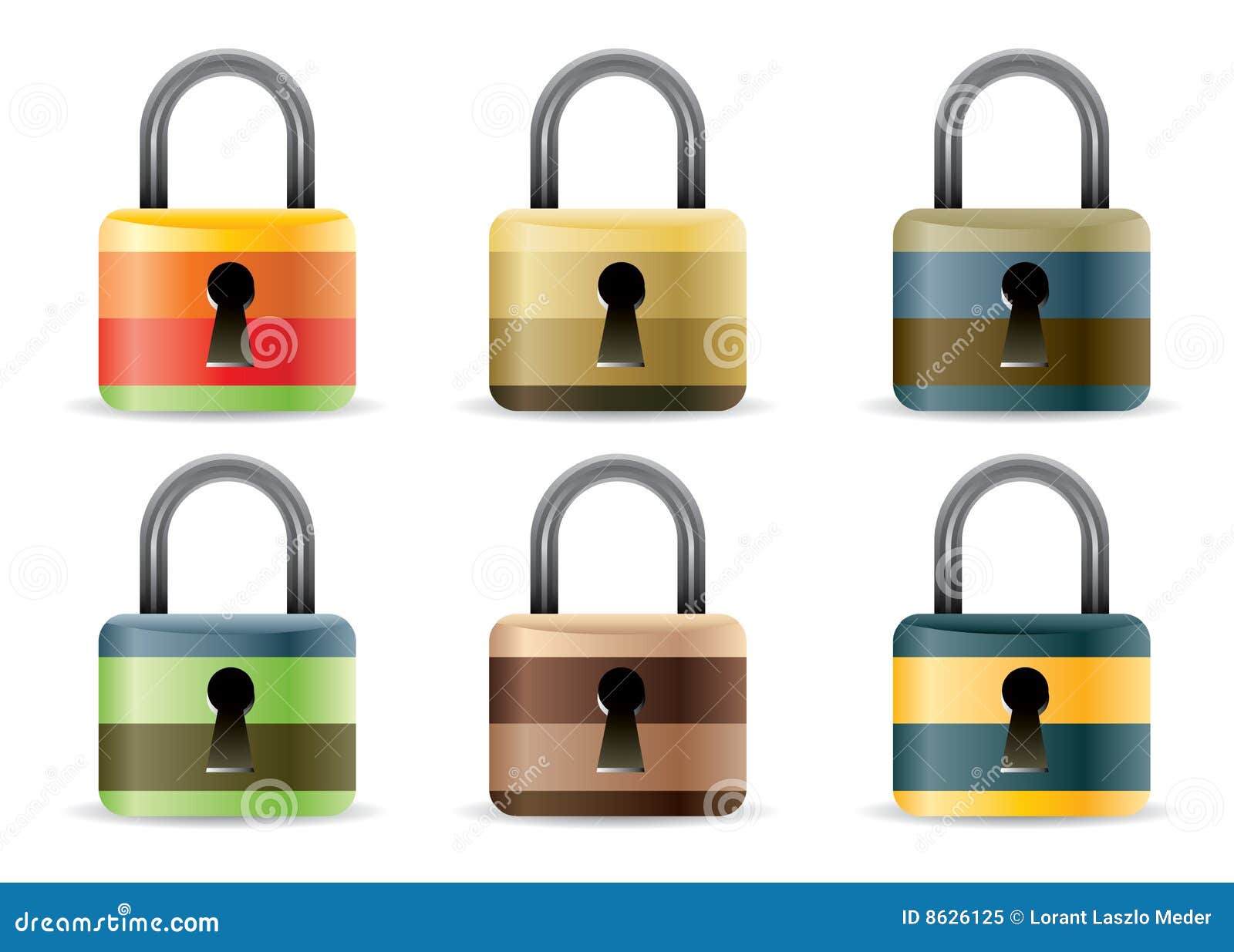 Vector Lock Icon Symbol And Security With Red Color | CartoonDealer.com ...