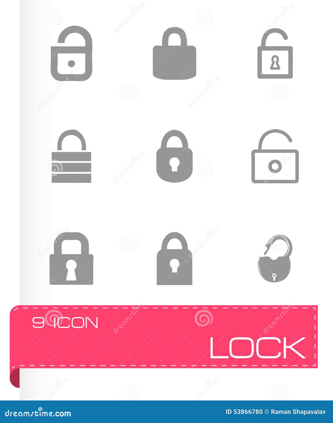 Vector lock icon set stock vector. Illustration of data - 53866780