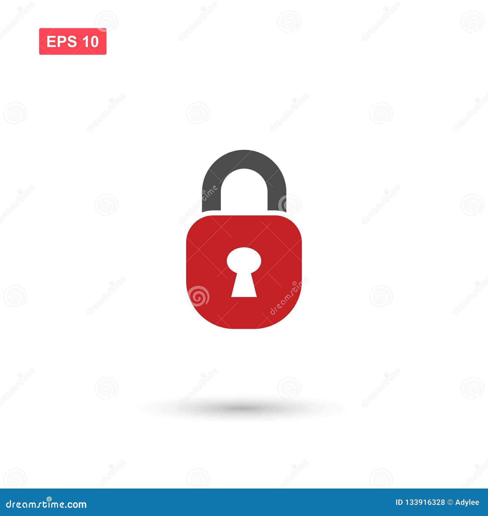 Vector Lock Icon Symbol and Security with Red Color Stock Vector ...
