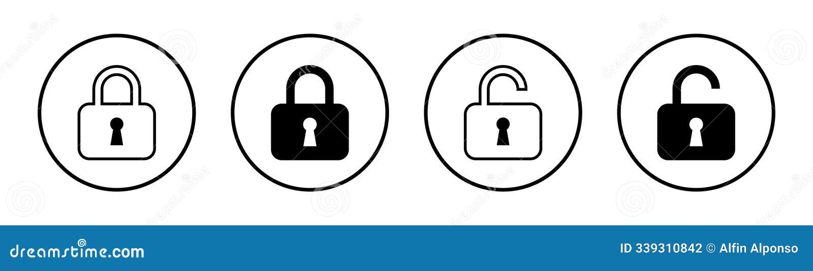 Vector Lock and Unlock Icon Set Stock Vector - Illustration of secrecy ...