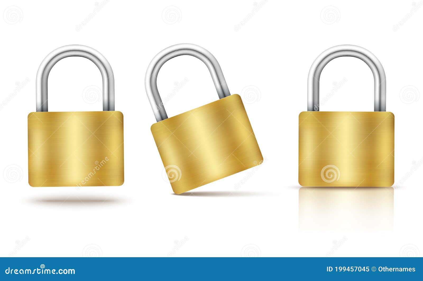 Vector Locked Padlock Gold Isolated Stock Vector - Illustration of ...