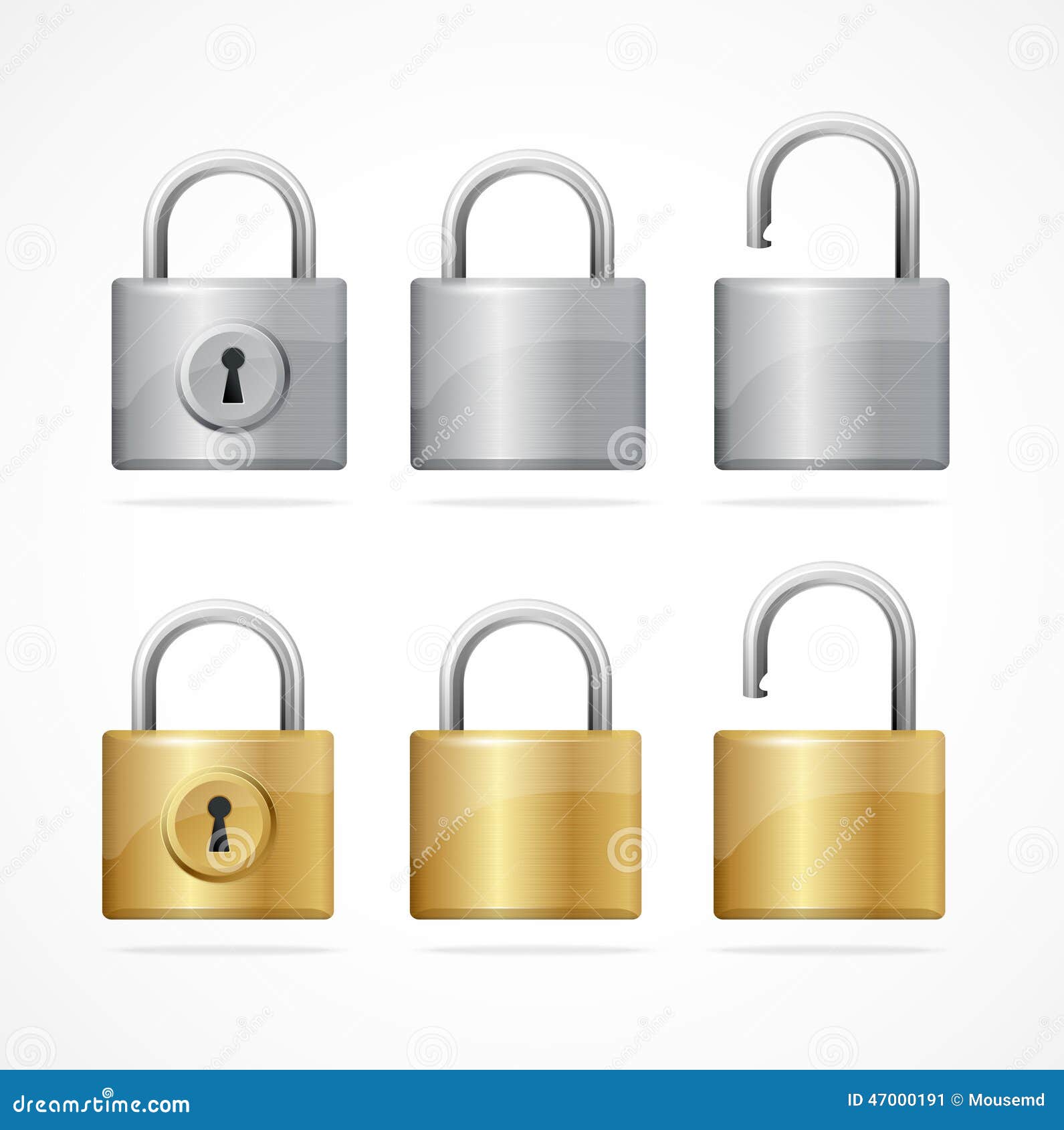 Vector Locked and Unlocked Padlock Set Stock Vector - Illustration of ...