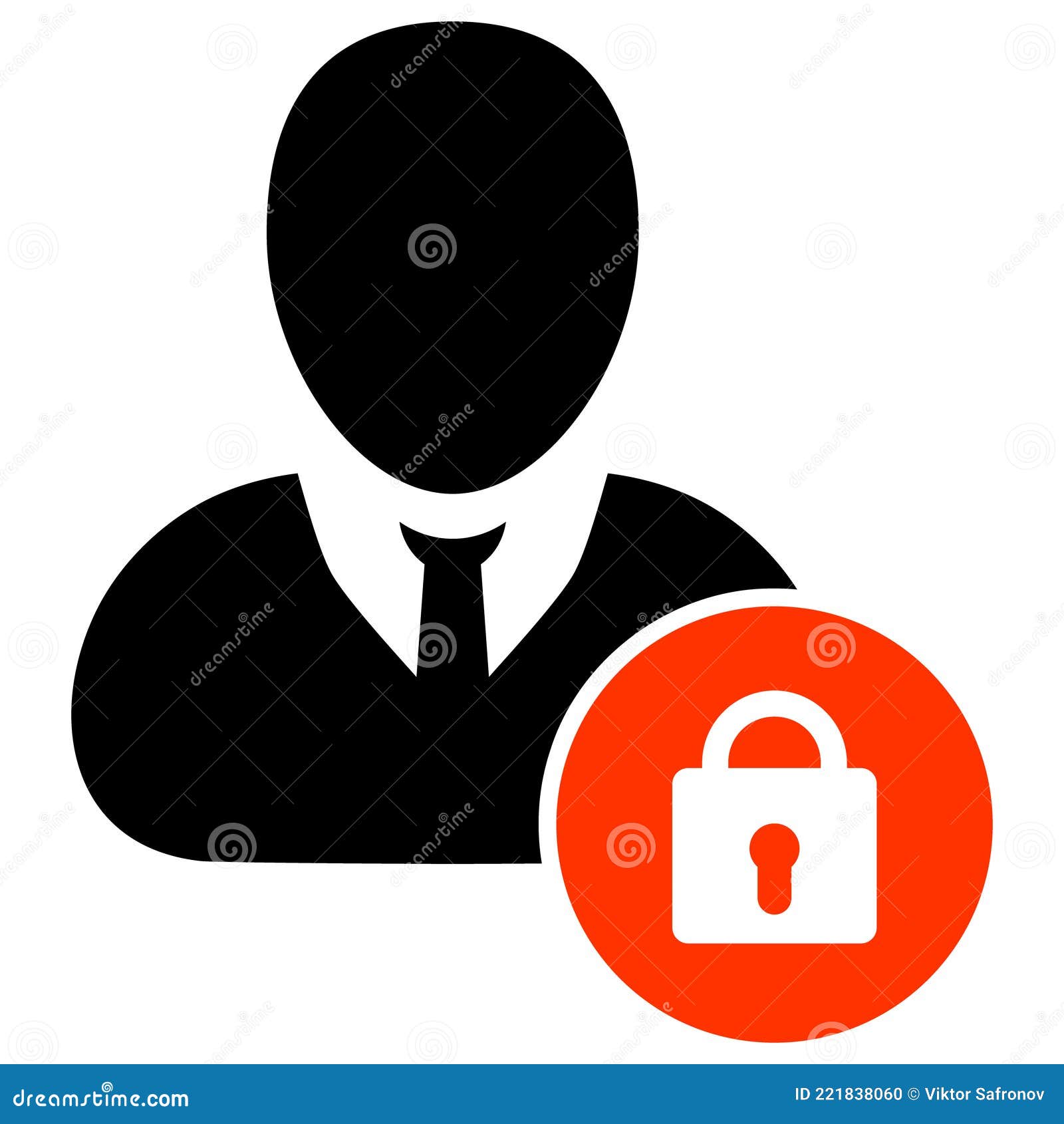 Vector Locked User Flat Icon Illustration Stock Vector - Illustration ...