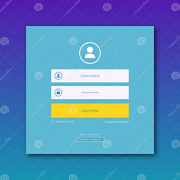Vector Login Form Page Template on Gradient Trendy Style Background ...