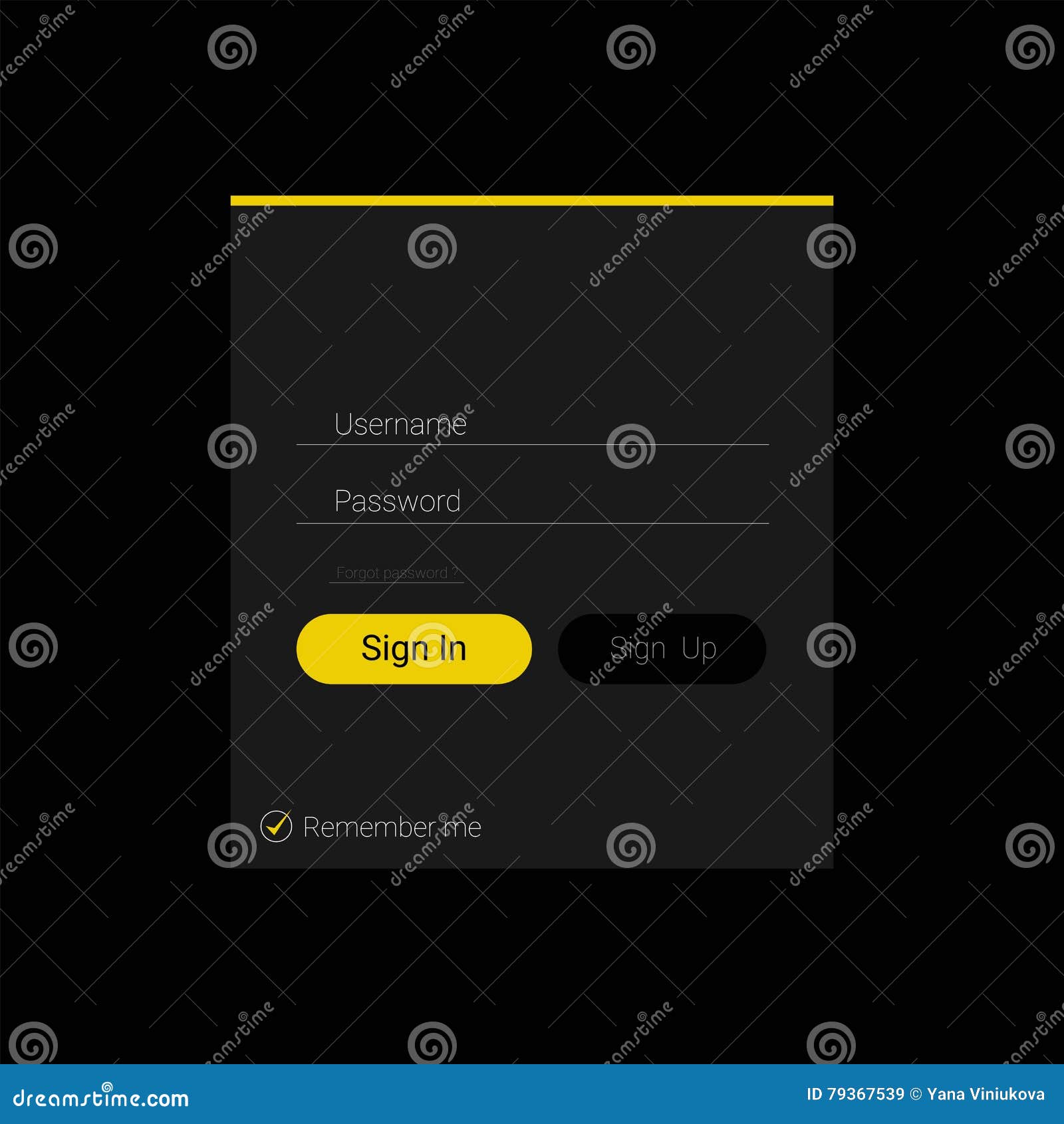 Vector Login Form Ui Element in Flat Style Stock Vector - Illustration ...