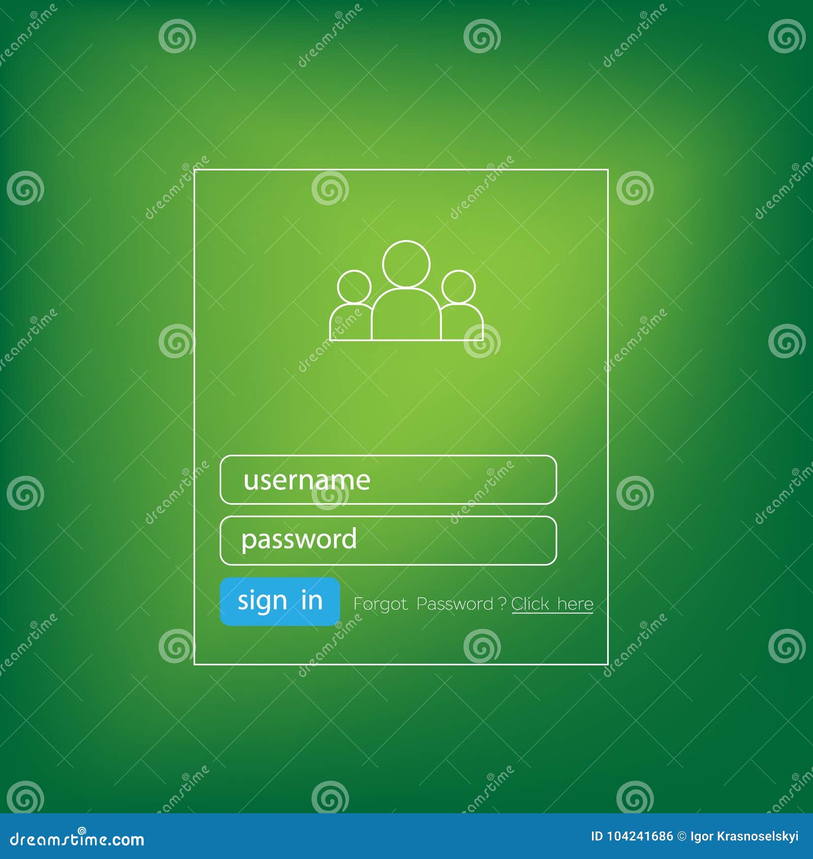 Vector Login Form Ui Element on Green Background Editorial Photo ... Vector Login Form Ui Element on Green Background Editorial Photo ...