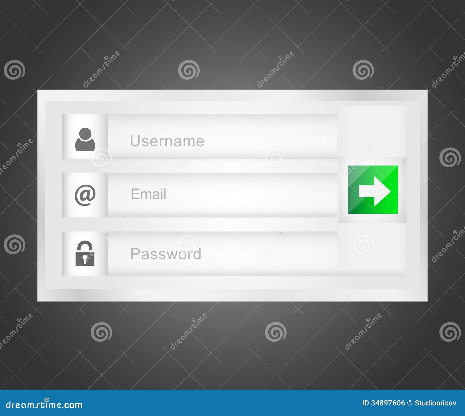 Vector Login Interface - Username, Email and Passw Stock Vector ...
