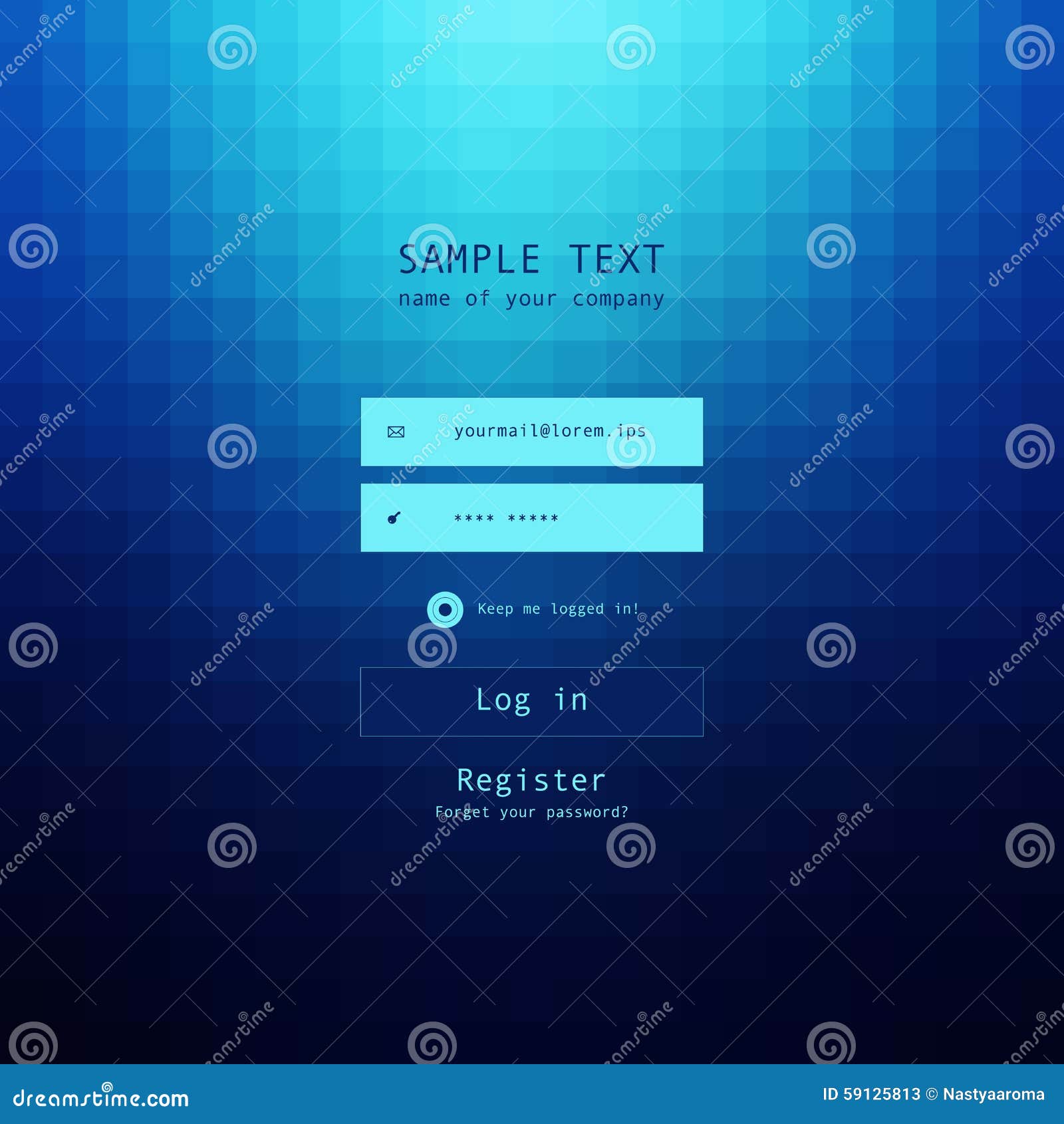 Vector Login Security Form Sample Stock Vector - Illustration of access ...