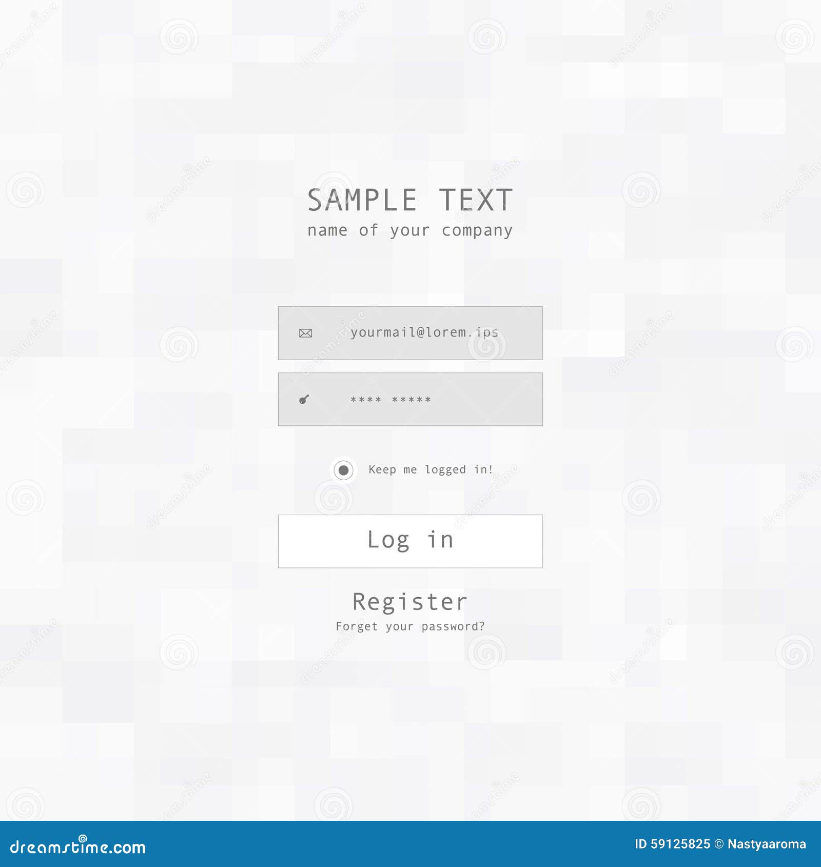 Vector Login Security Form Sample Stock Vector - Illustration of ...