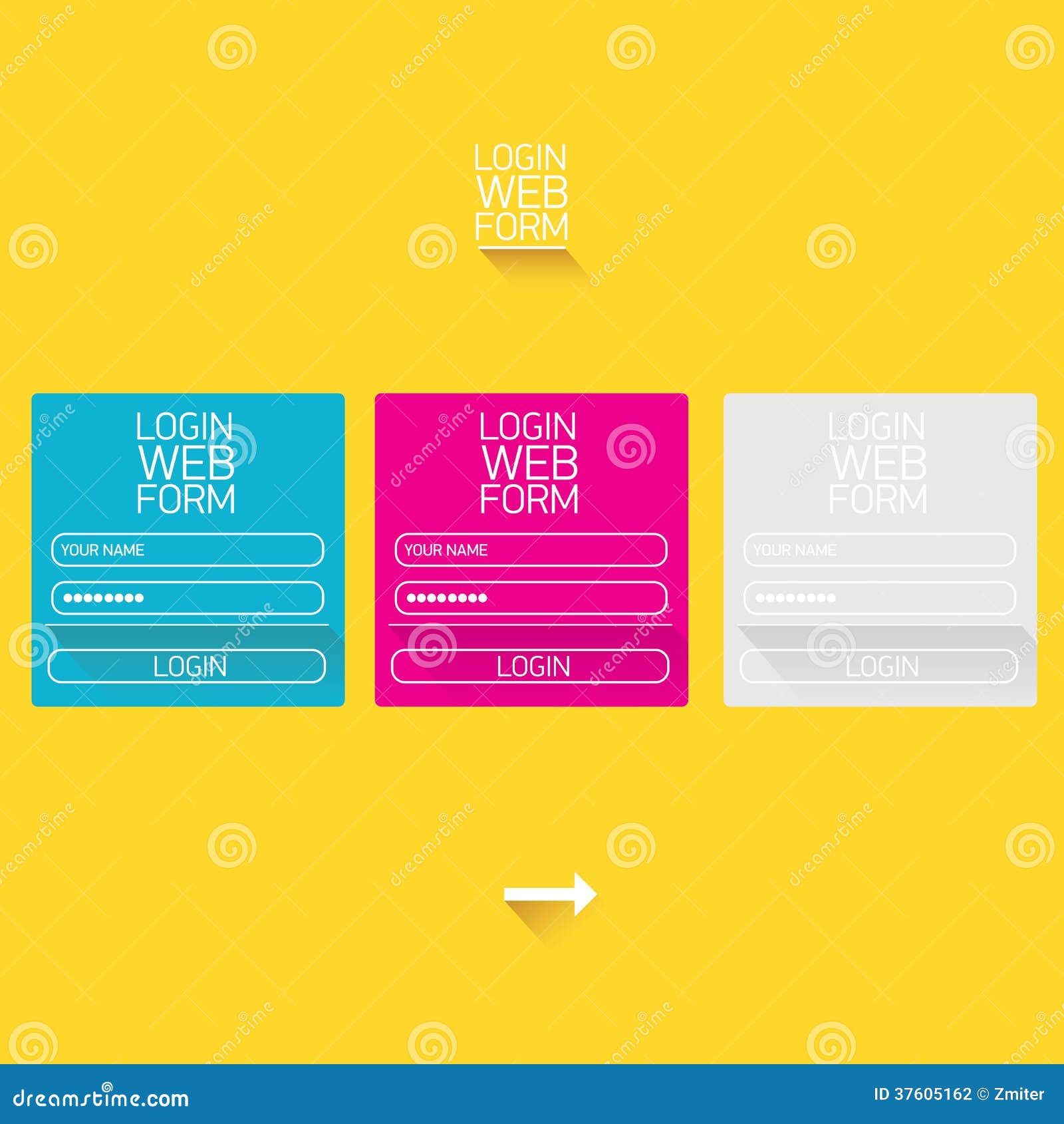 Vector Login Website Template Flat Design. Stock Vector - Illustration ...