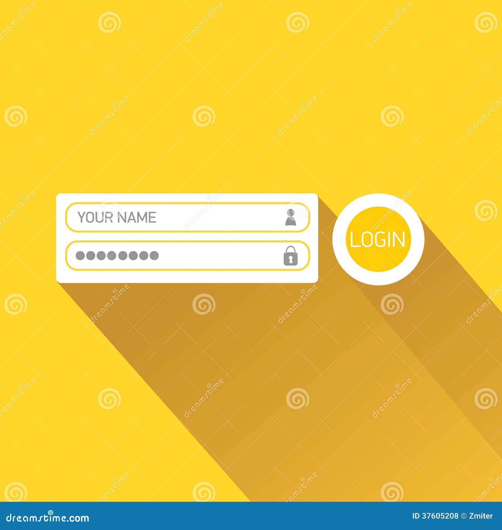 Vector Login Website Template Flat Design. Stock Vector - Illustration ...