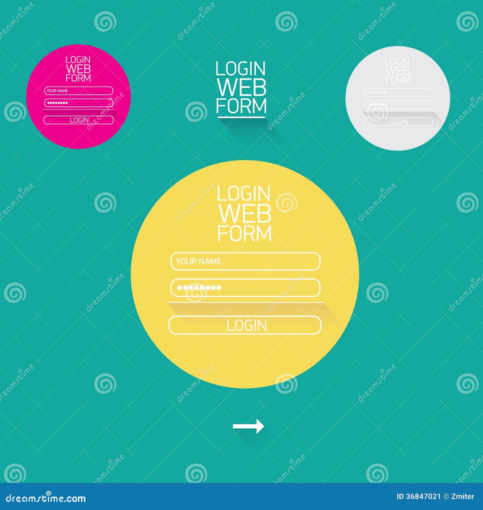 Vector Login Website Template Flat Design. Stock Vector - Illustration ...